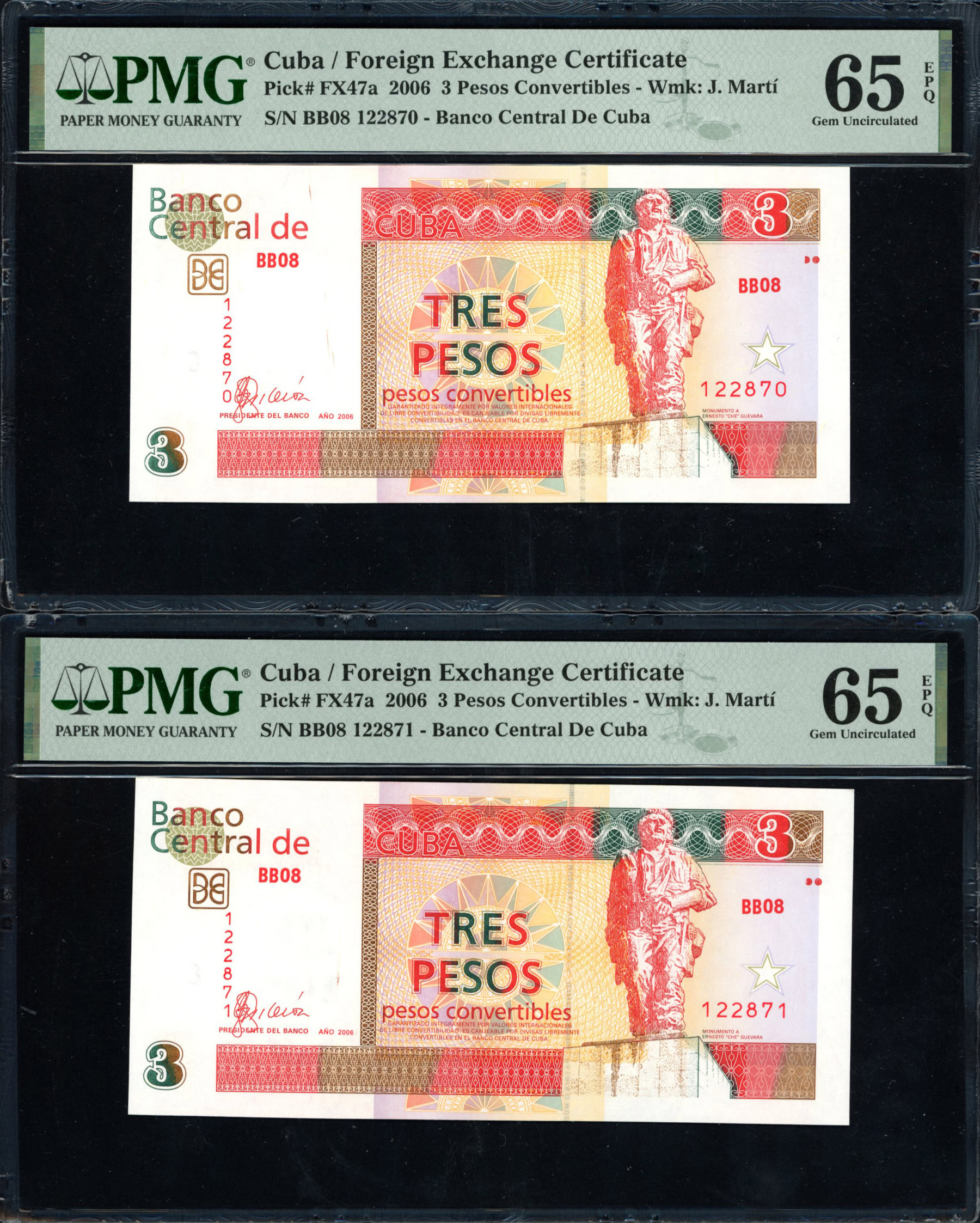 Cuba 2006 3 Pesos Convertible Banco Central de Cuba Foreign Exchange ...