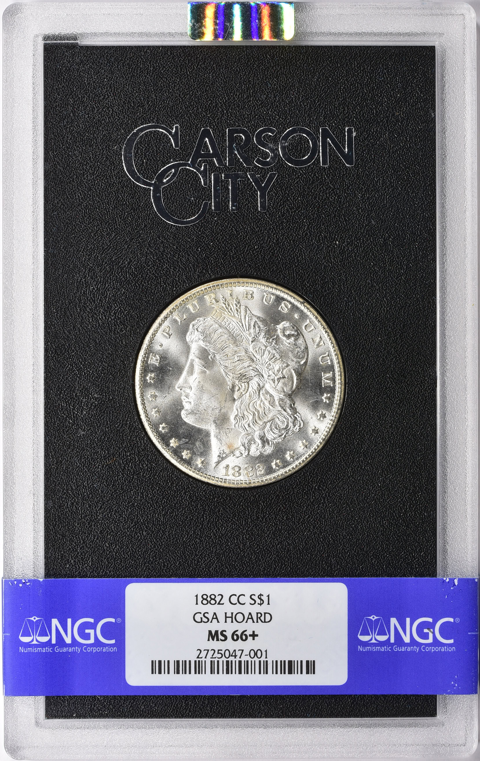 1882-CC Morgan Silver Dollar GSA Hoard NGC MS-66+ (GSA Holder) (With GSA Box and Numbered ...