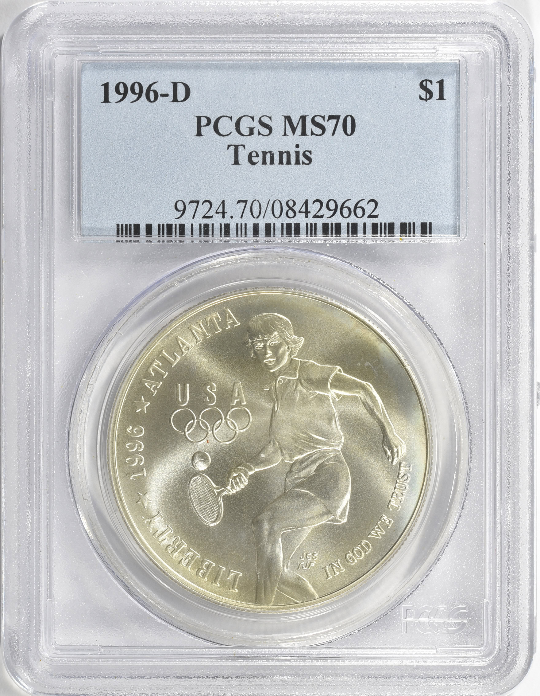 1996-D XXVI Olympiad Tennis Silver Dollar PCGS MS-70 (Item 1615950 ...