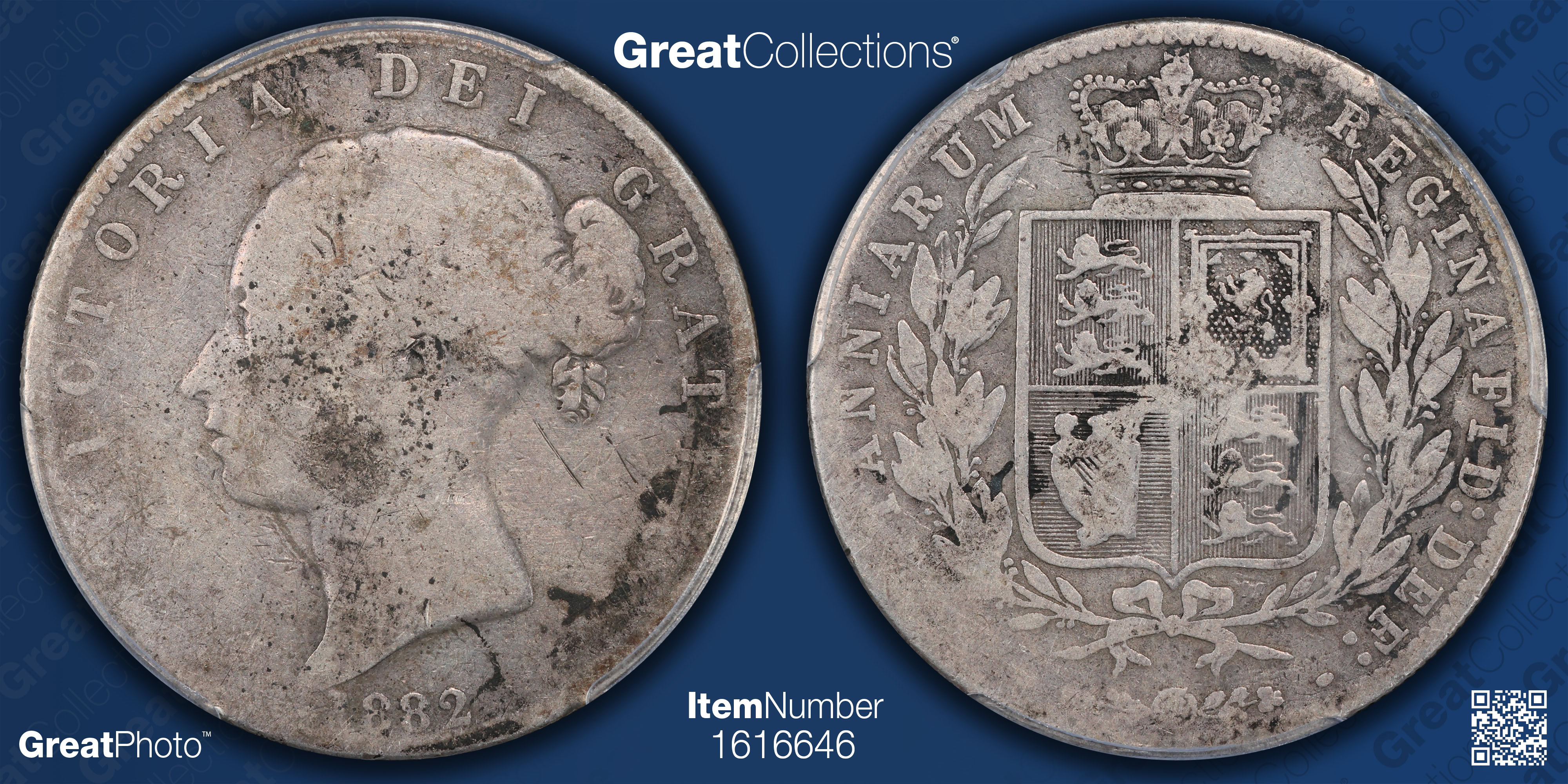 Great Britain 1882 Silver 1/2 Crown KM-756 PCGS G-04 (Item 1616646 ...