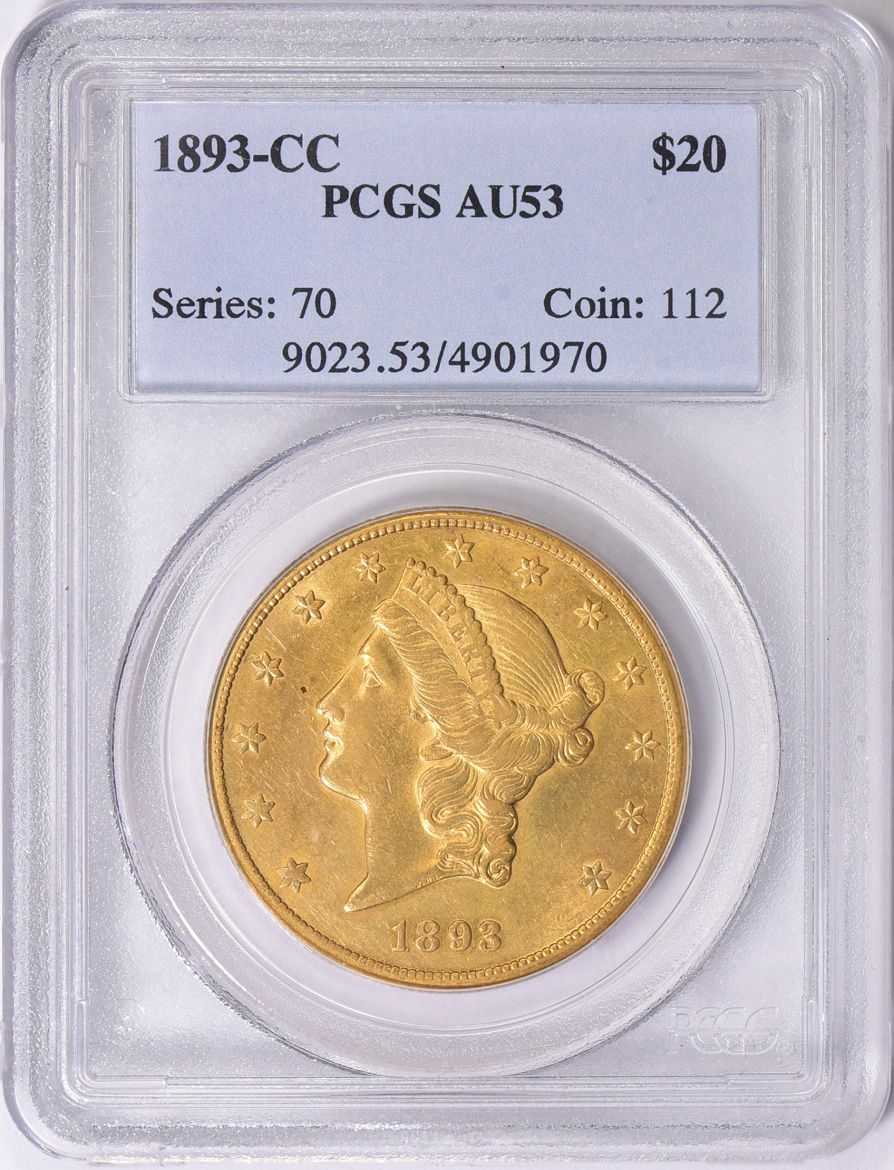1893-CC Liberty Gold Double Eagle PCGS AU-53 (Item 1616794) | GreatCollections Coin Auctions