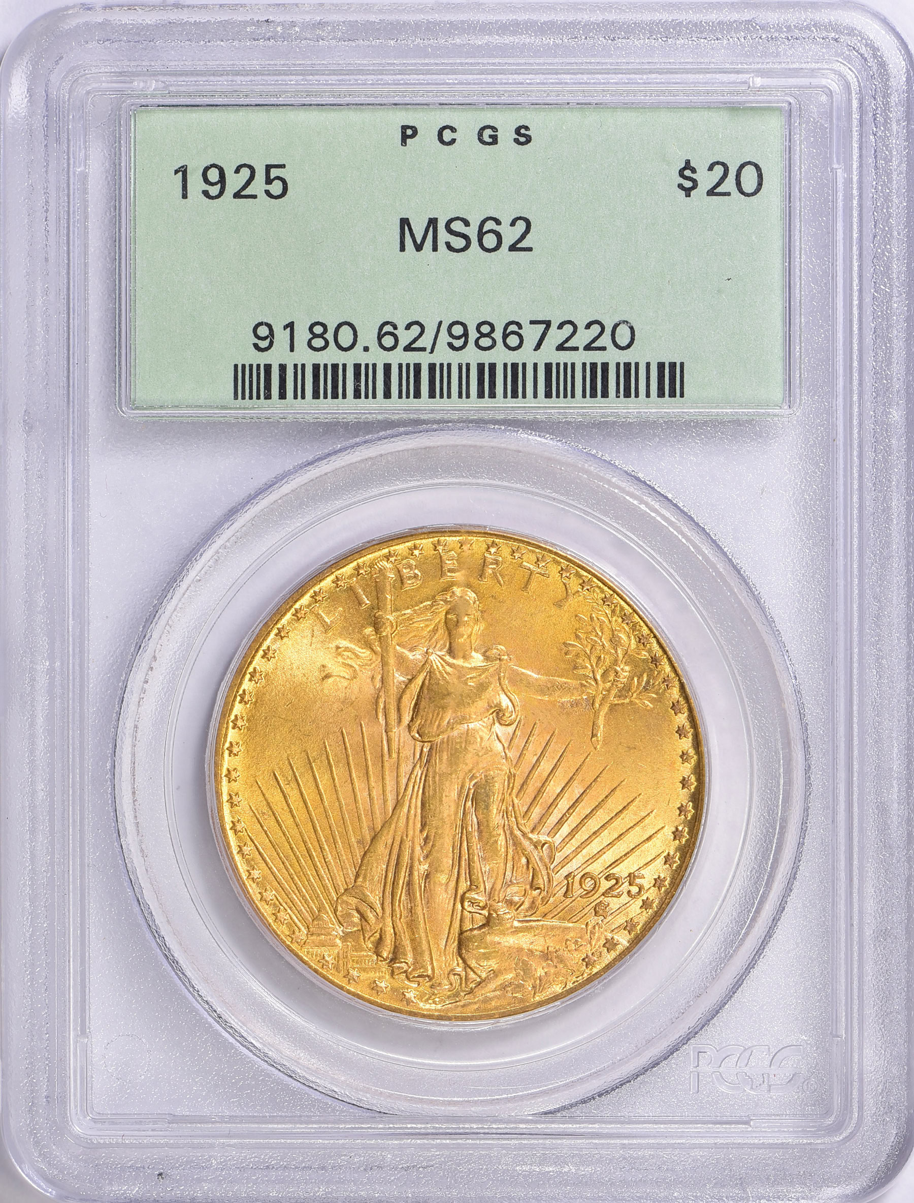 1925 Saint-Gaudens Gold Double Eagle PCGS MS-62 OGH (Item 1618636) | GreatCollections Coin Auctions