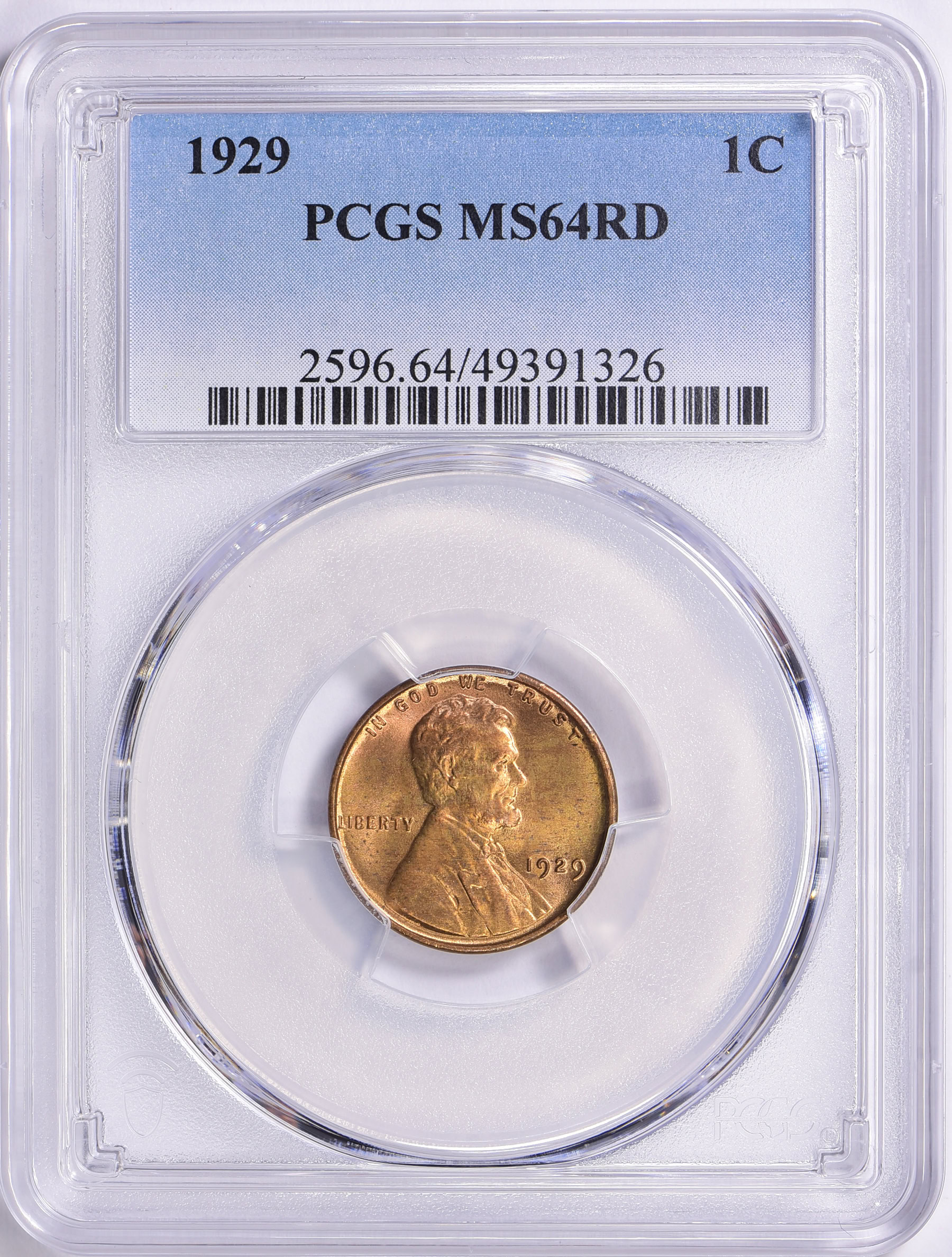 1929 Lincoln Cent PCGS MS-64 RD (Item 1618731) | GreatCollections Coin ...