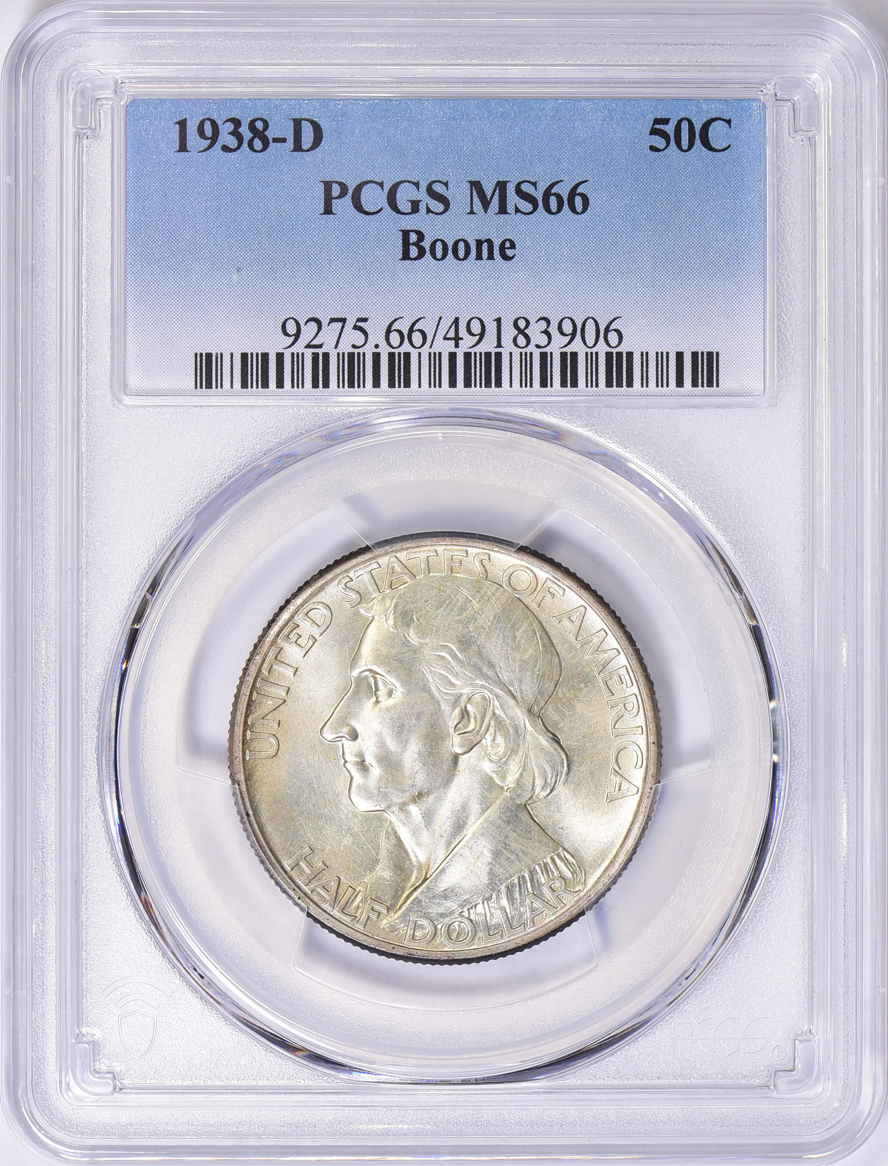 1938-D Daniel Boone Bicentennial Half Dollar PCGS MS-66 (Item 1619348 ...