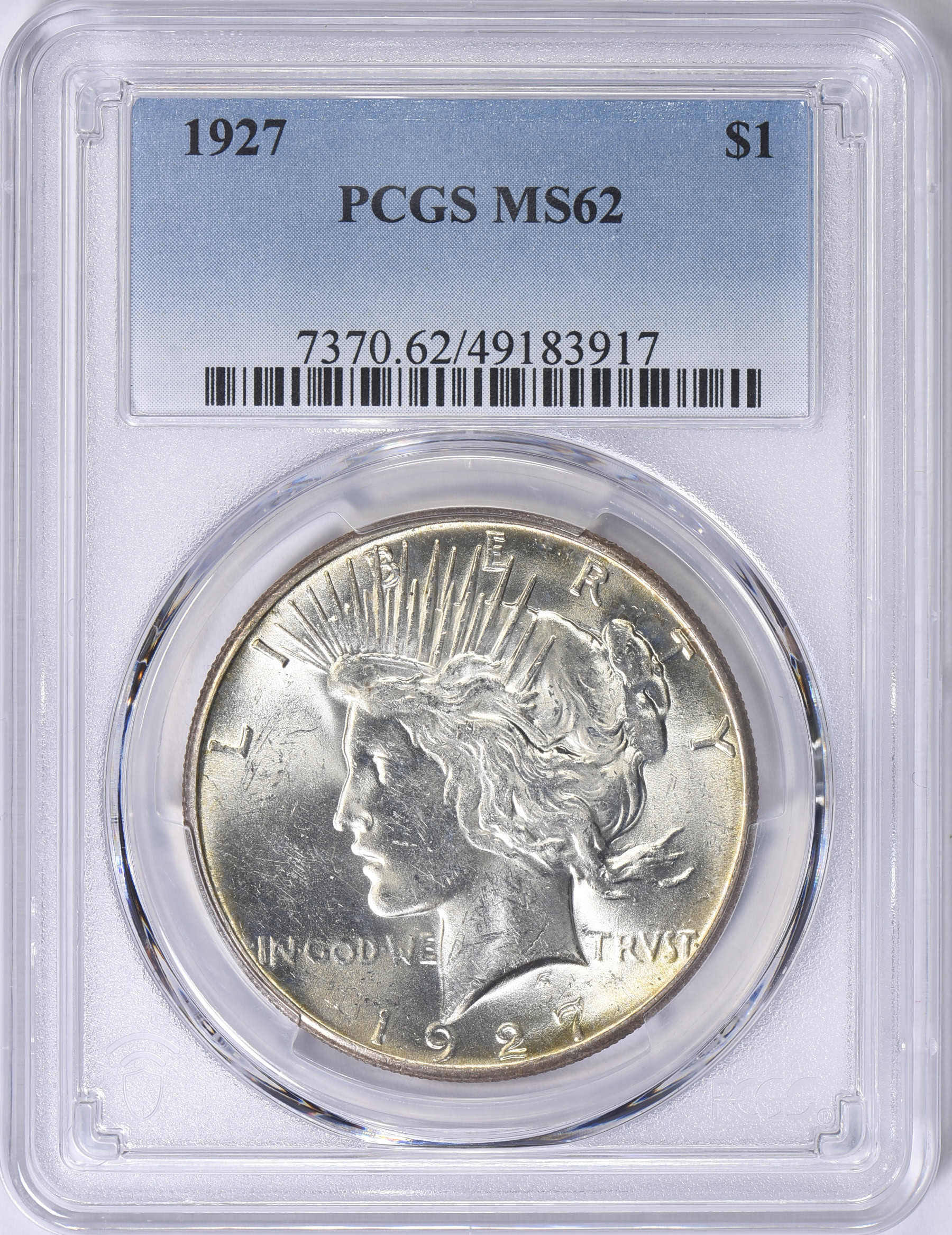 1927 Peace Silver Dollar PCGS MS-62 (Item 1619358) | GreatCollections Coin Auctions