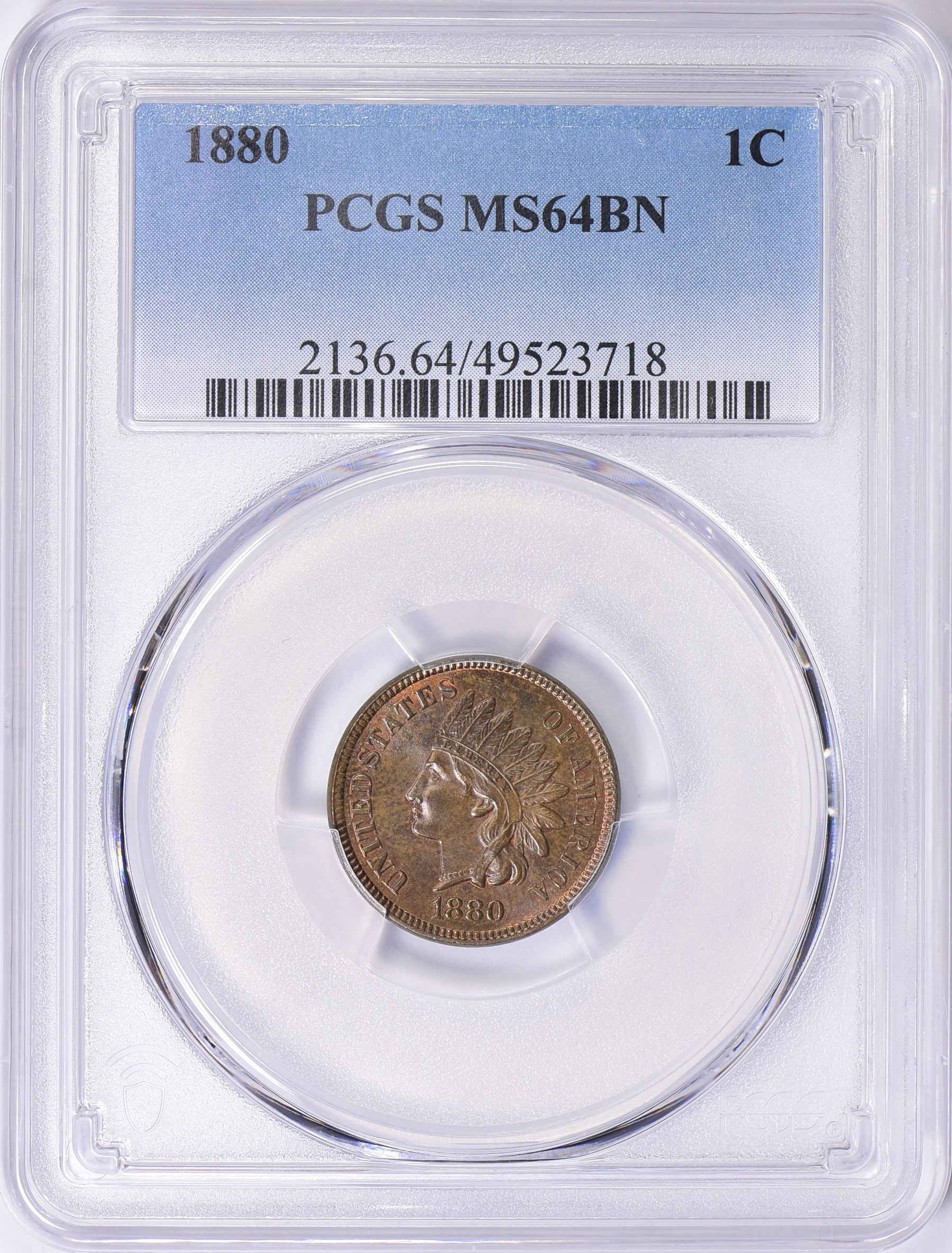 1880 Indian Cent PCGS MS-64 BN (Item 1619503) | GreatCollections Coin Auctions