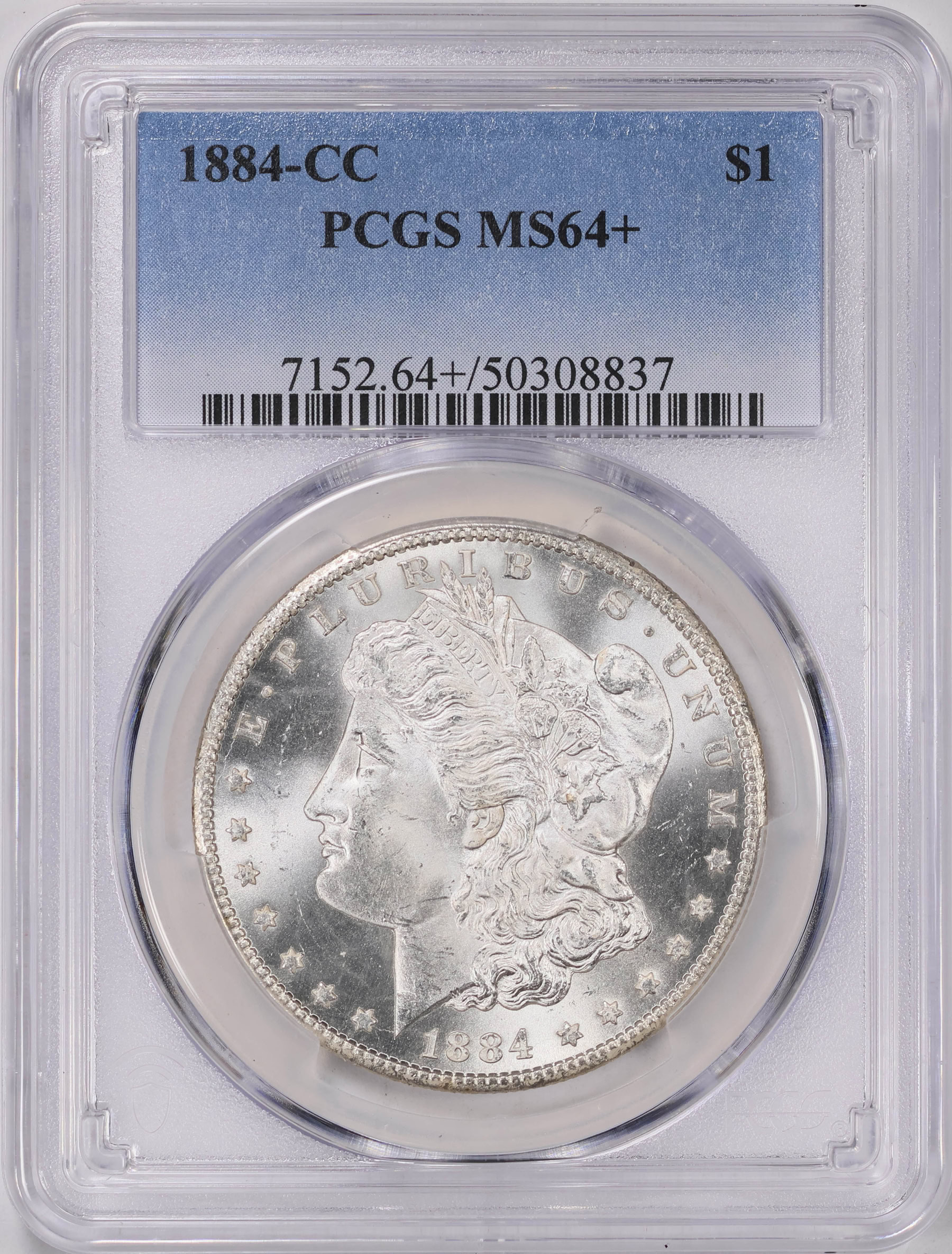 1884-CC Morgan Silver Dollar PCGS MS-64+ (Item 1619565) | GreatCollections Coin Auctions