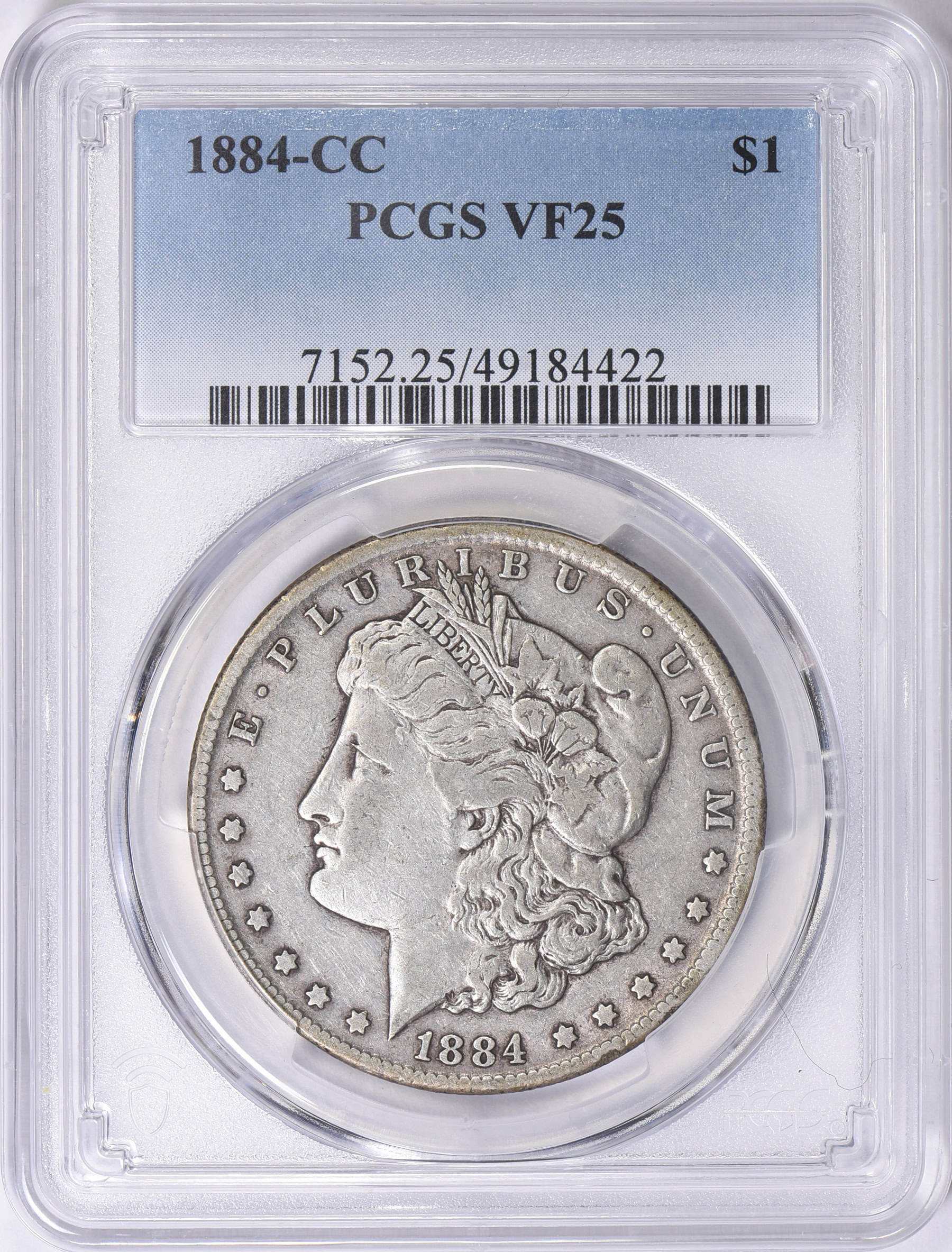 1884-CC Morgan Silver Dollar PCGS VF-25 (Item 1619587) | GreatCollections Coin Auctions