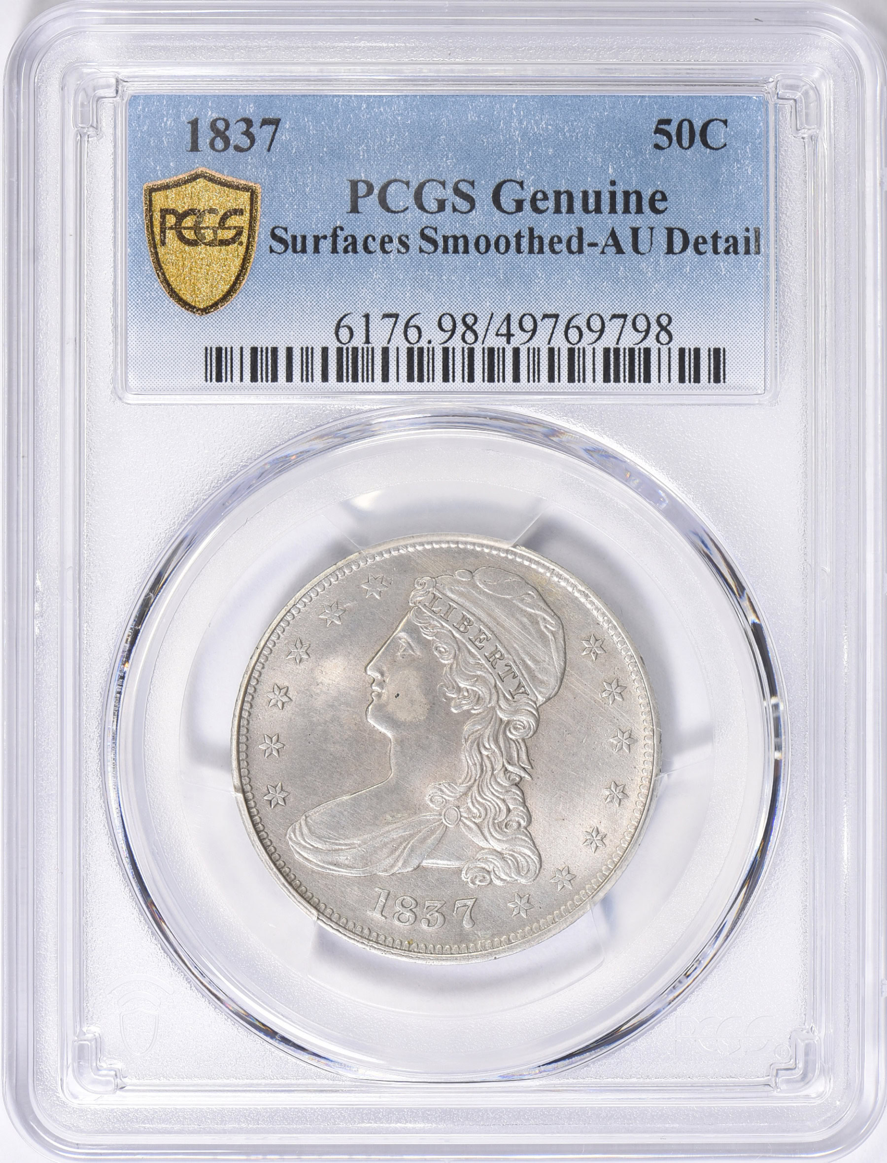 1837 Capped Bust Half Dollar Reeded Edge PCGS Genuine AU Details (Item 1619773 ...