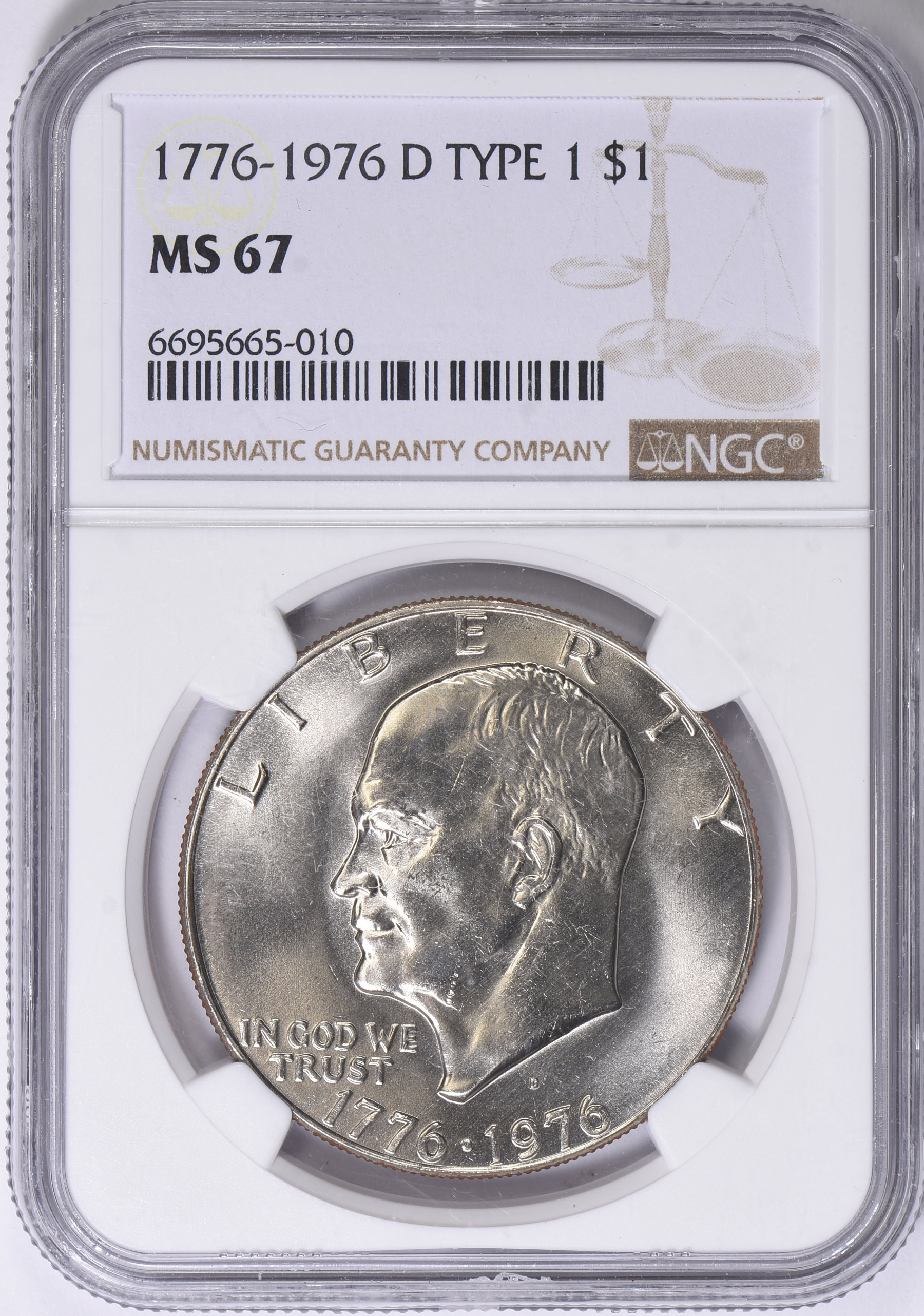 1776-1976-D Eisenhower Dollar Type 1 NGC MS-67 (Item 1620318) | GreatCollections Coin Auctions