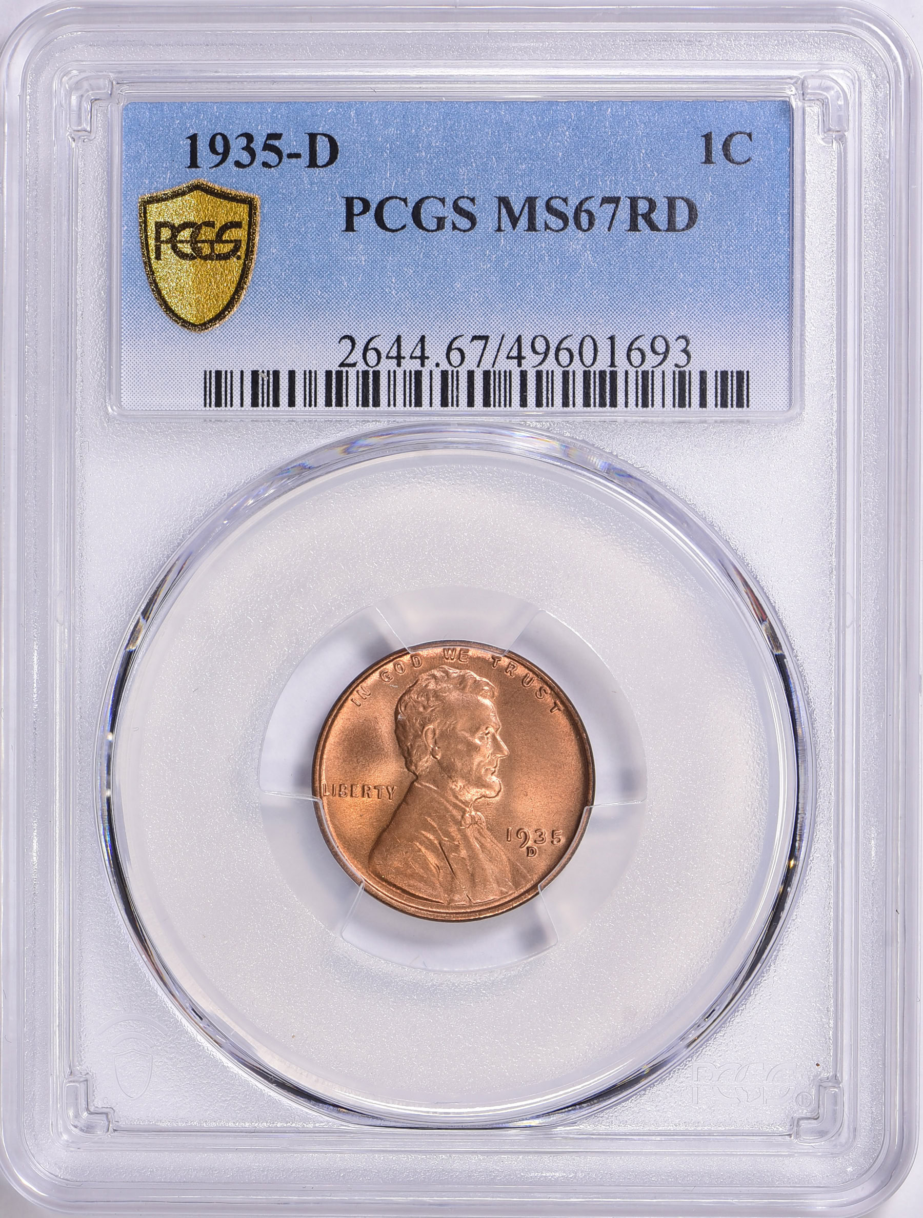 1935-D Lincoln Cent PCGS MS-67 RD (Item 1620355) | GreatCollections ...