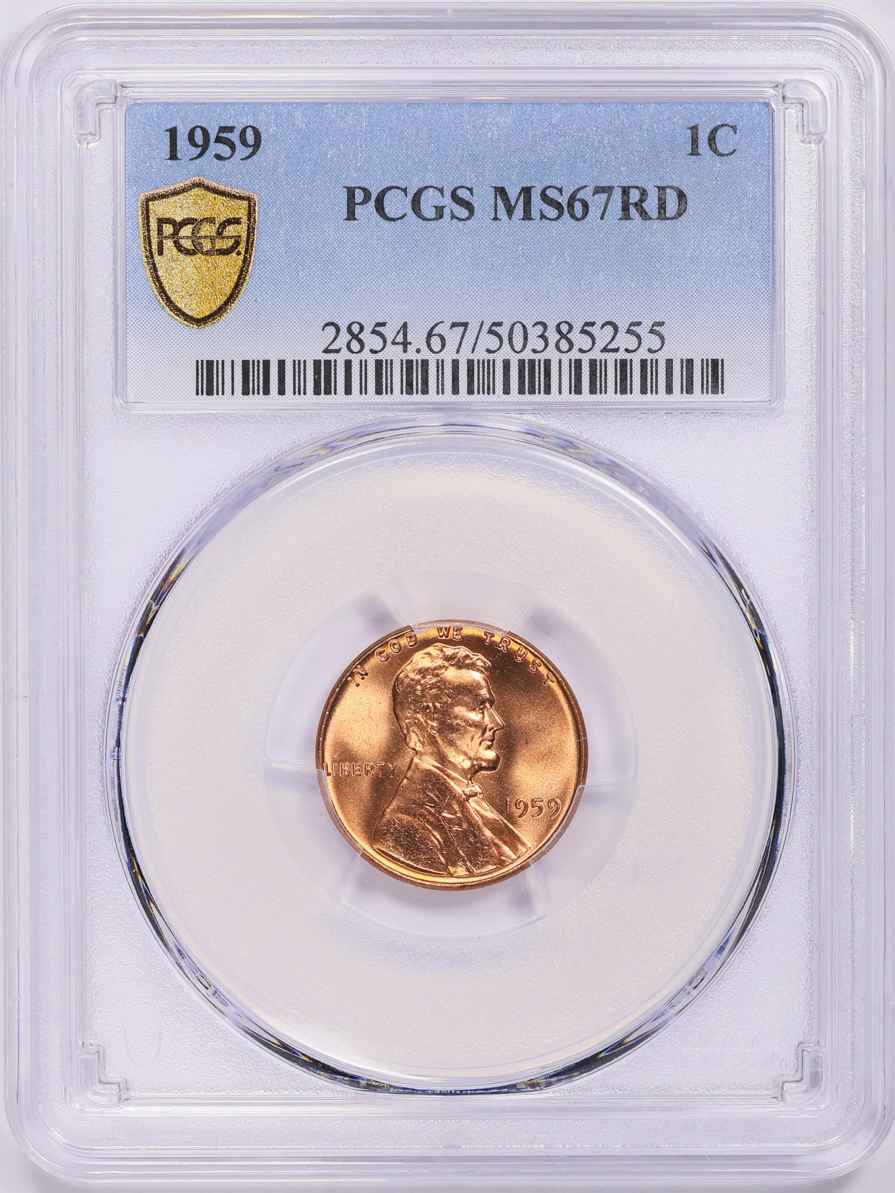 1959 Lincoln Cent PCGS MS-67 RD (Item 1620439) | GreatCollections Coin ...