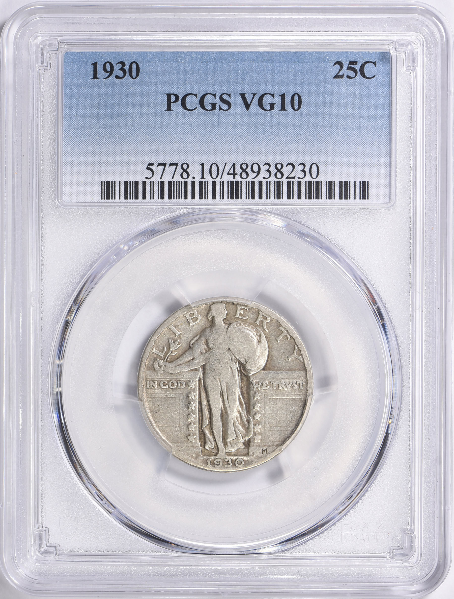 1930 Standing Liberty Quarter PCGS VG-10 (Item 1621355) | GreatCollections Coin Auctions