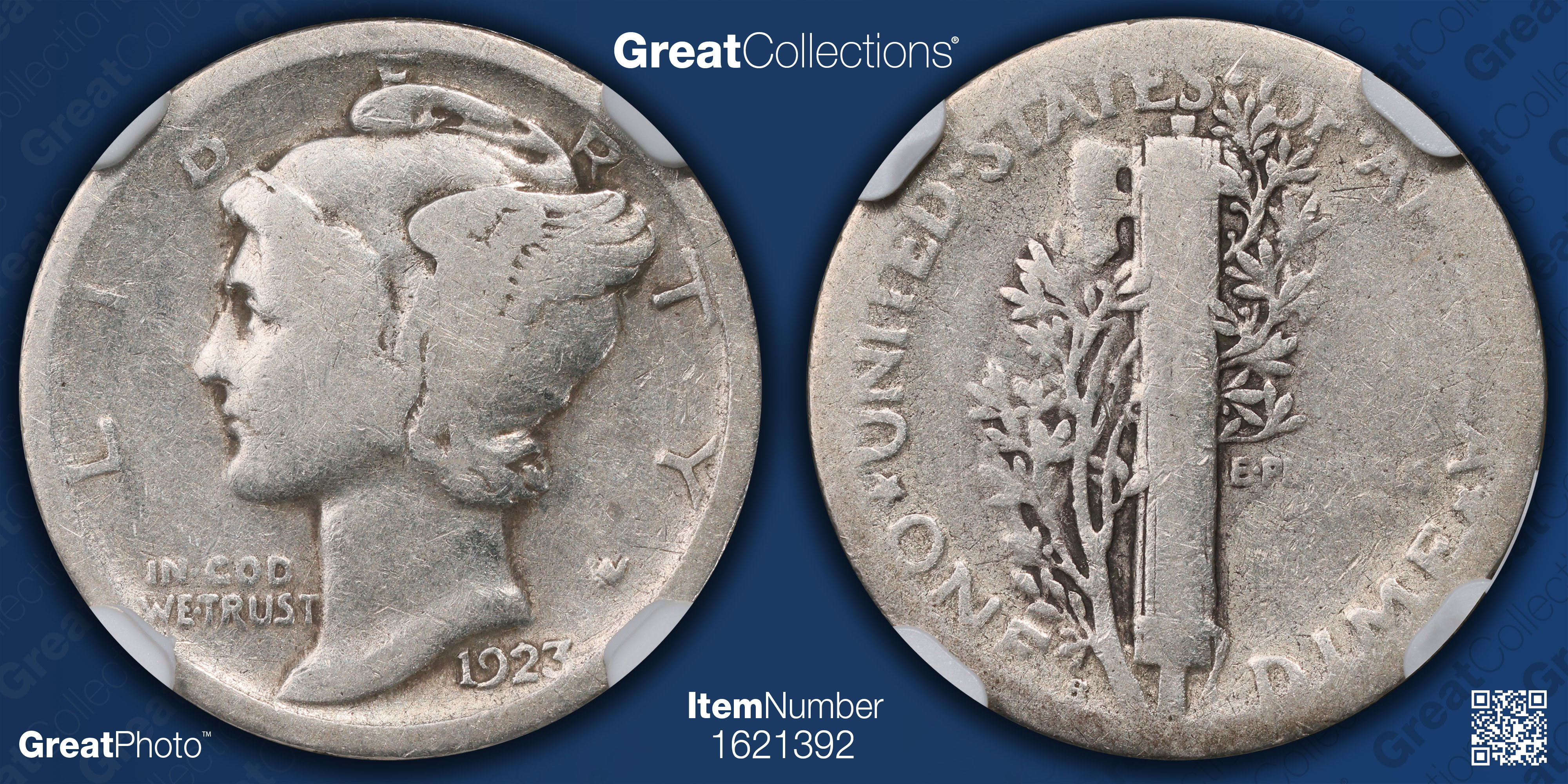 1923-S Mercury Dime NGC AG-03 (Item 1621392) | GreatCollections Coin ...
