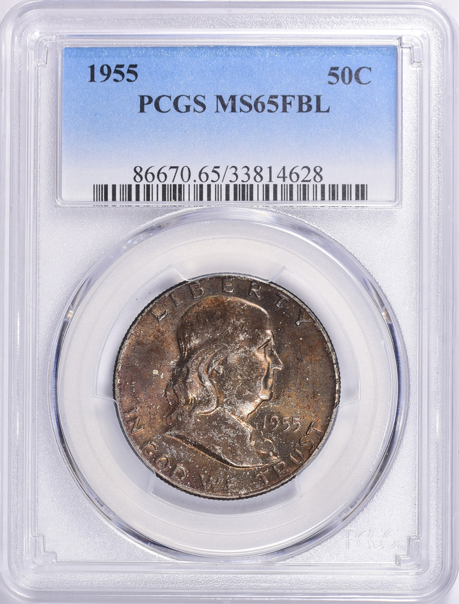 1955 Franklin Half Dollar PCGS MS-65 FBL (Toned) (Item 1621804 ...