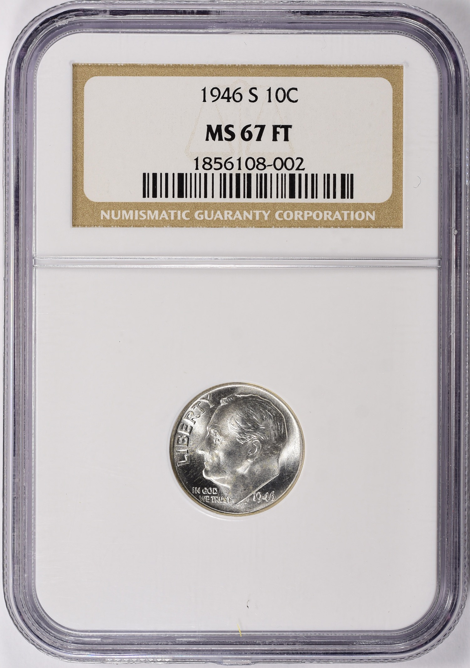 1946-S Roosevelt Dime NGC MS-67 FT (Item 1621912) | GreatCollections Coin Auctions