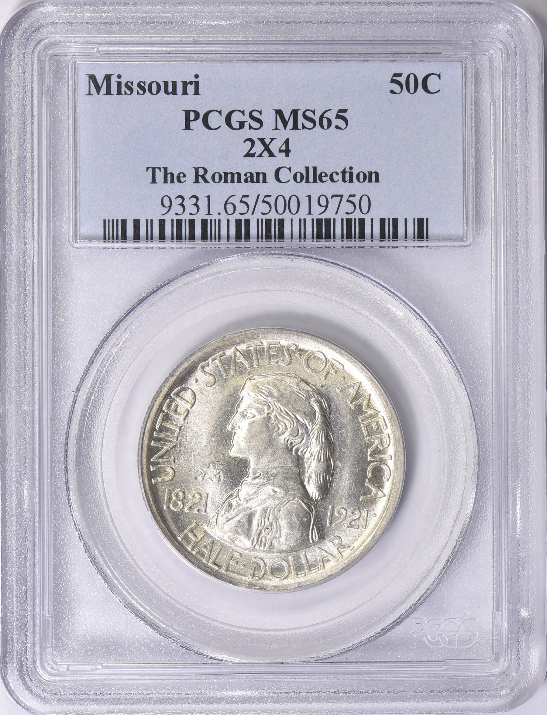 1921 Missouri Centennial Half Dollar 2x4 PCGS MS-65 (The Roman ...