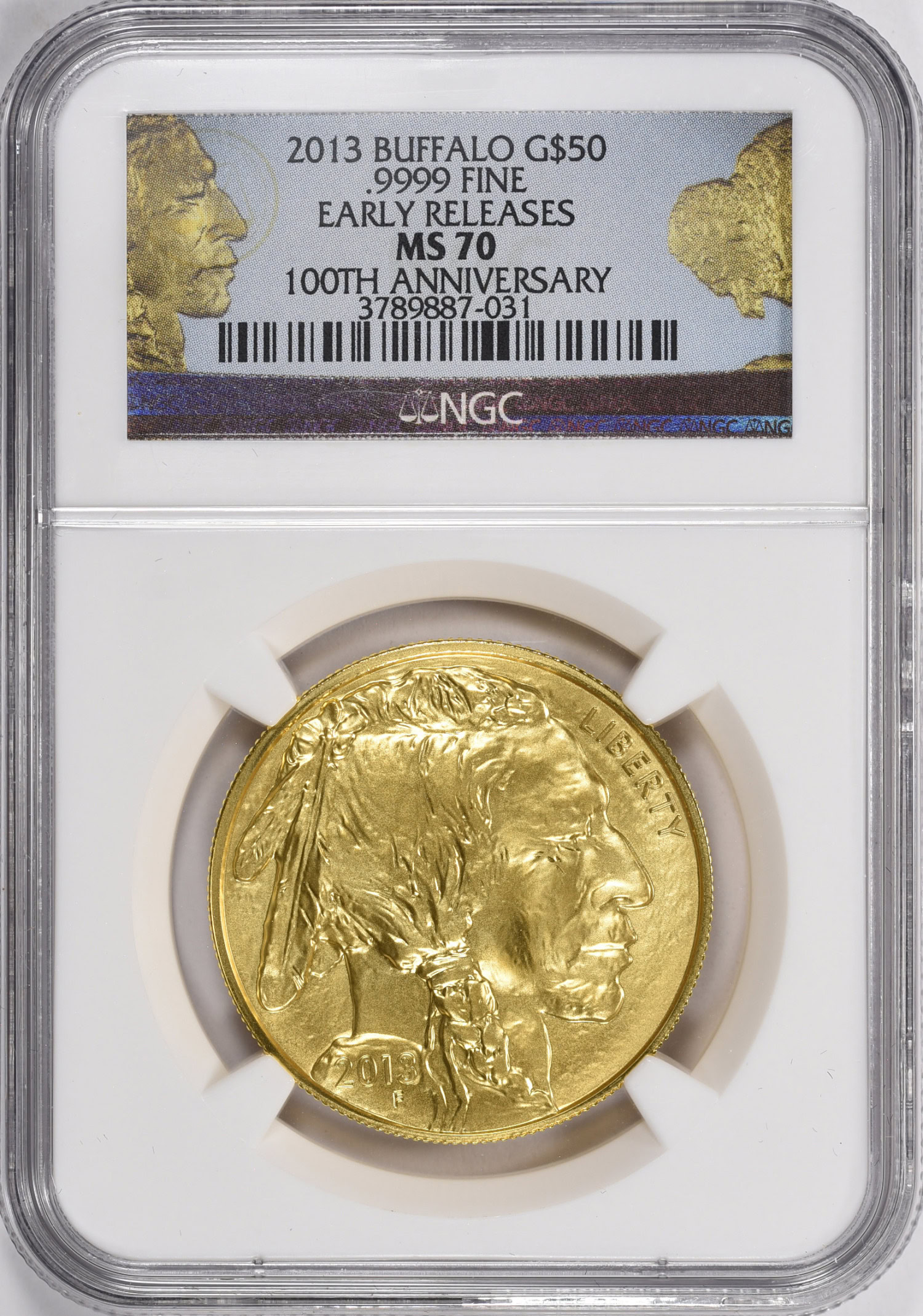 2013 $50 One-Ounce Gold American Buffalo Early Releases NGC MS-70 (Item 1623261 ...