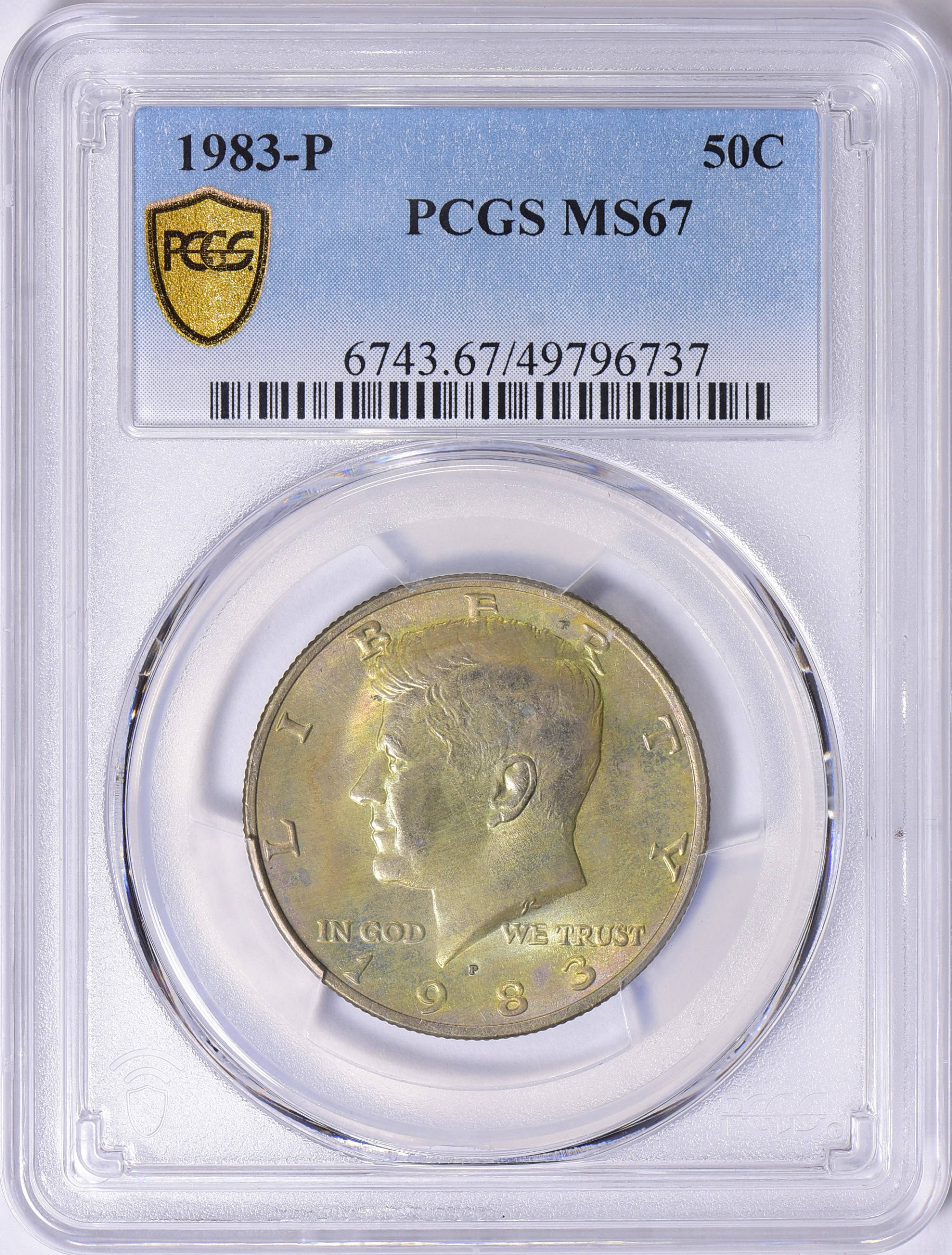 1983-P Kennedy Half Dollar PCGS MS-67 (Toned) (Item 1623798) | GreatCollections Coin Auctions