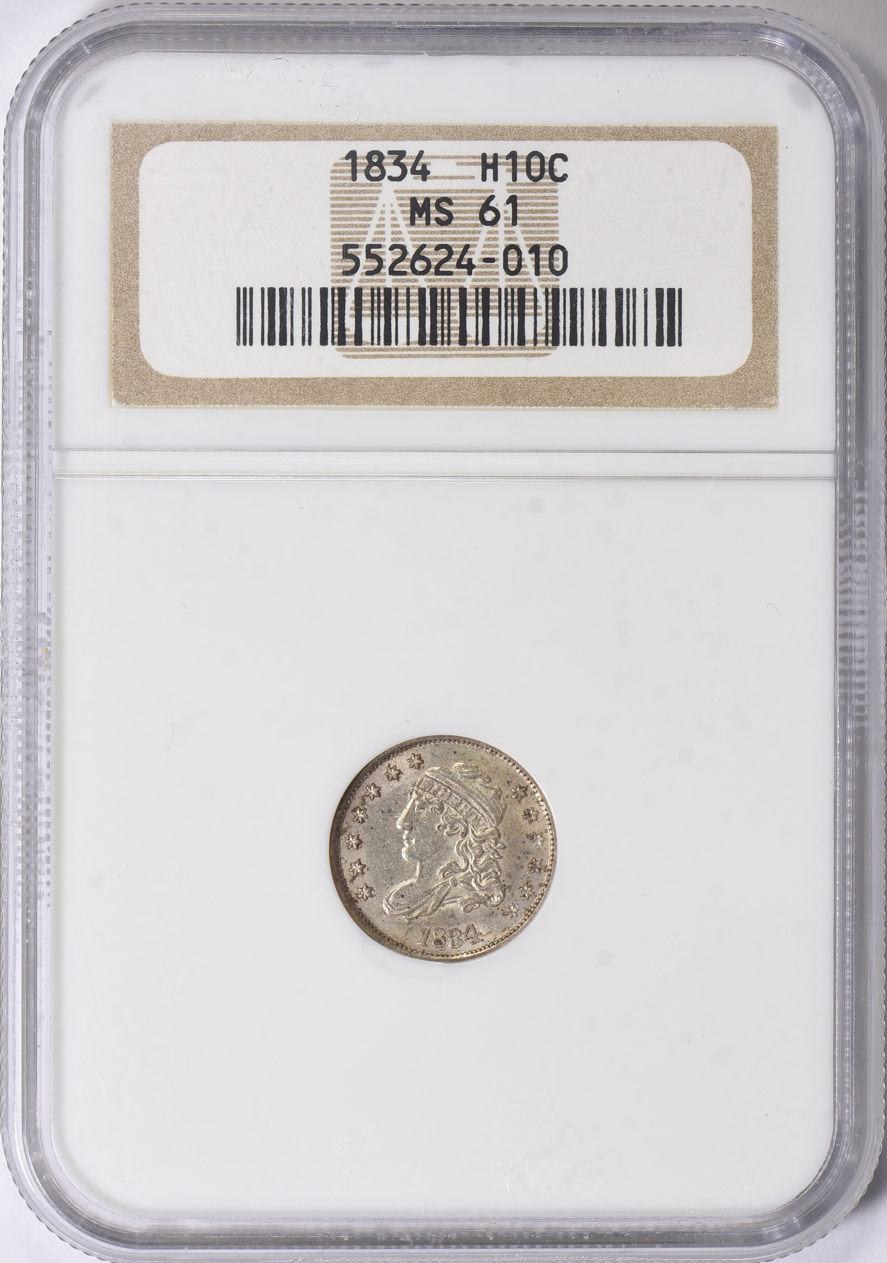 1834 Capped Bust Half Dime NGC MS-61 (Item 1623967) | GreatCollections ...