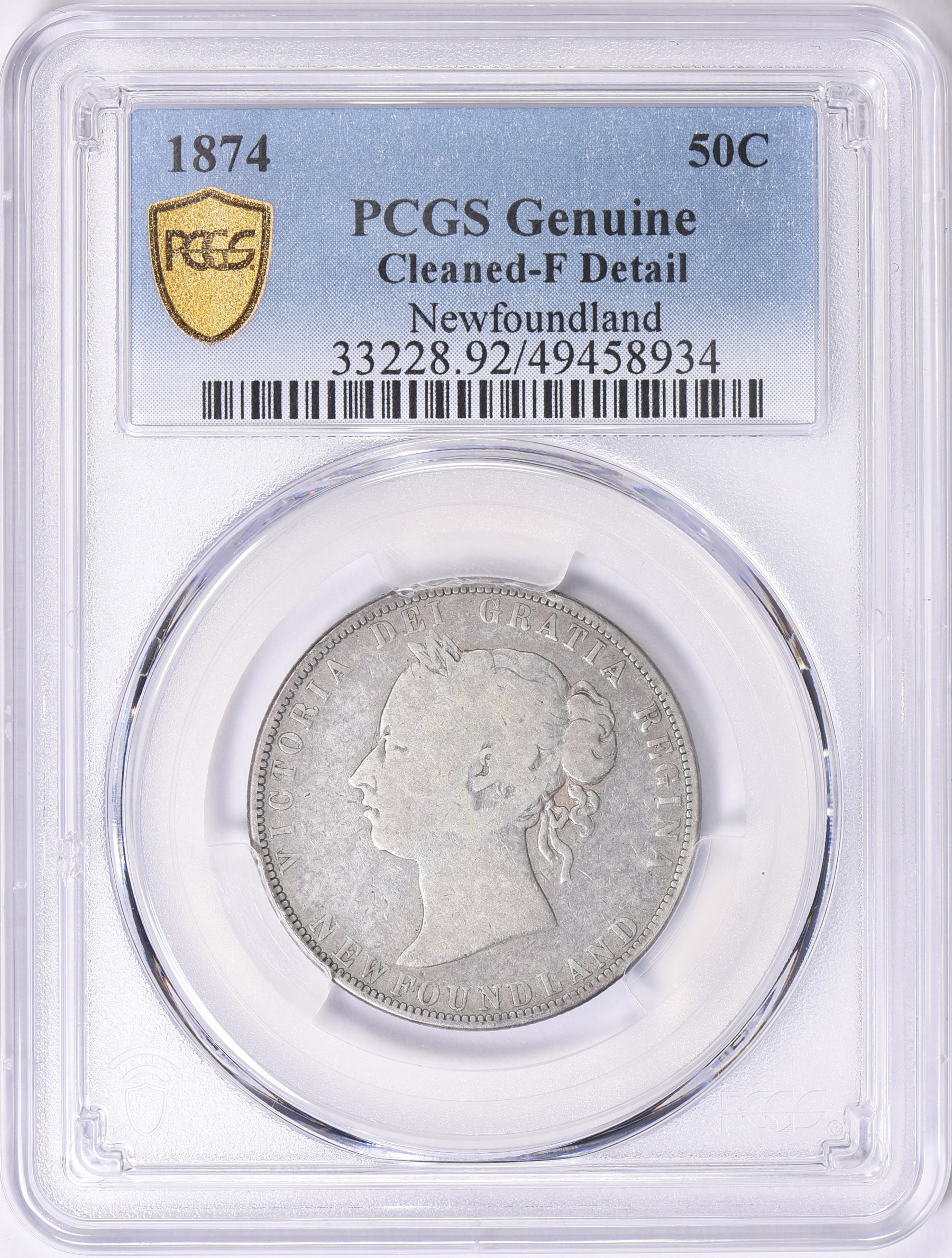Canada - Newfoundland 1874 Silver 50 Cents KM-6 PCGS Genuine Fine Details (Item 1624185 ...