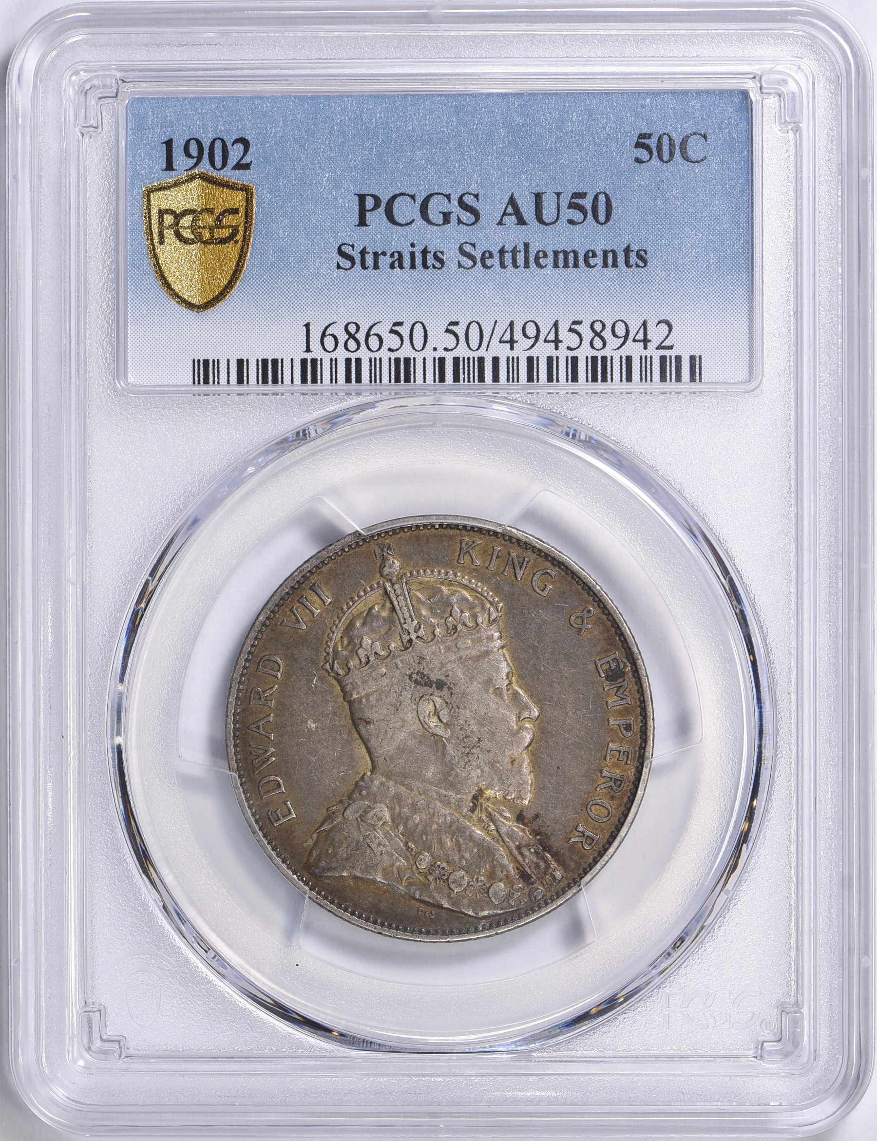 Straits Settlements 1902 Silver 50 Cents KM-23 PCGS AU-50 (Item 1624194 ...