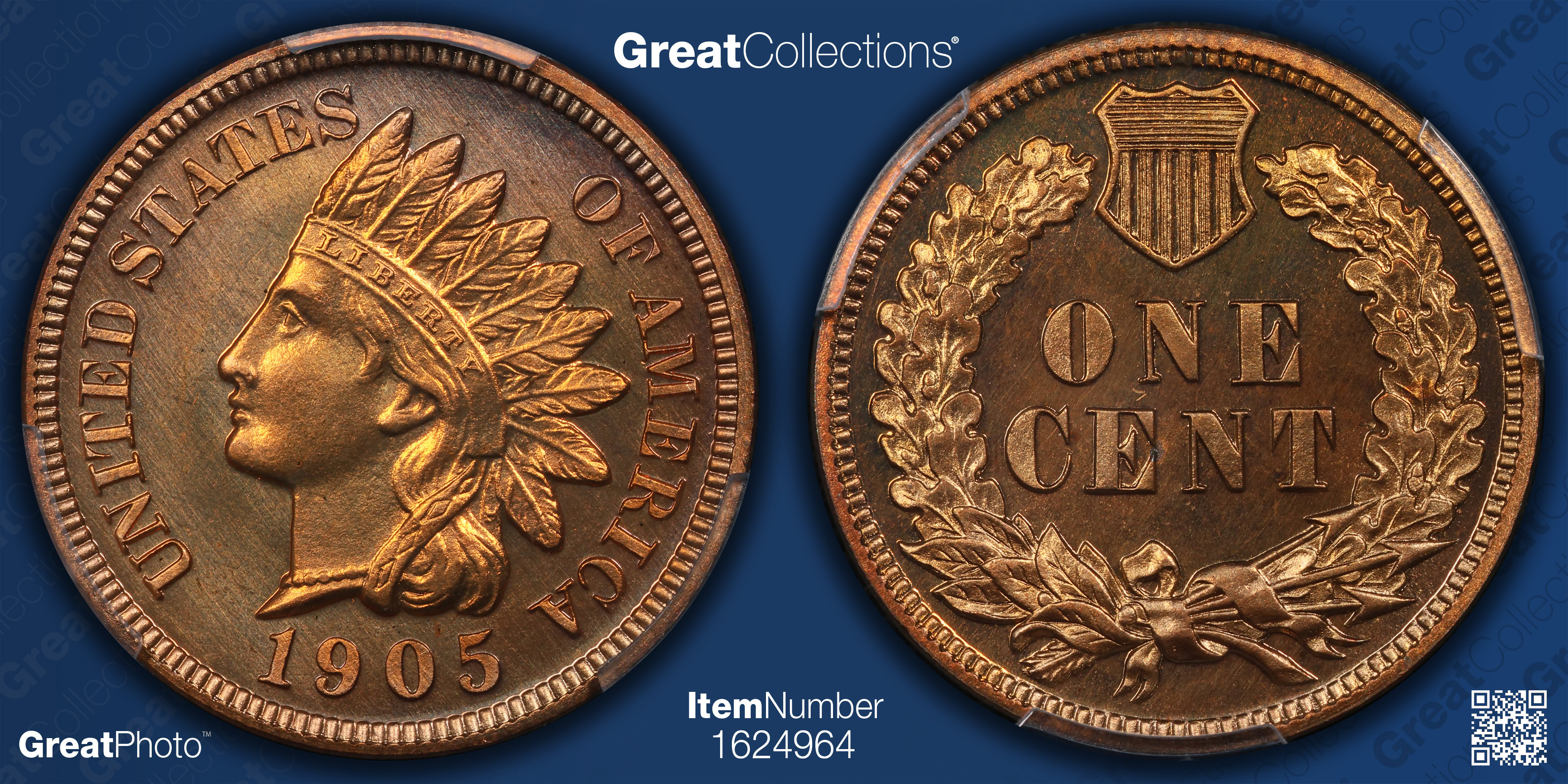 1905 Indian Cent PCGS Proof-67 RD (Item 1624964) | GreatCollections ...