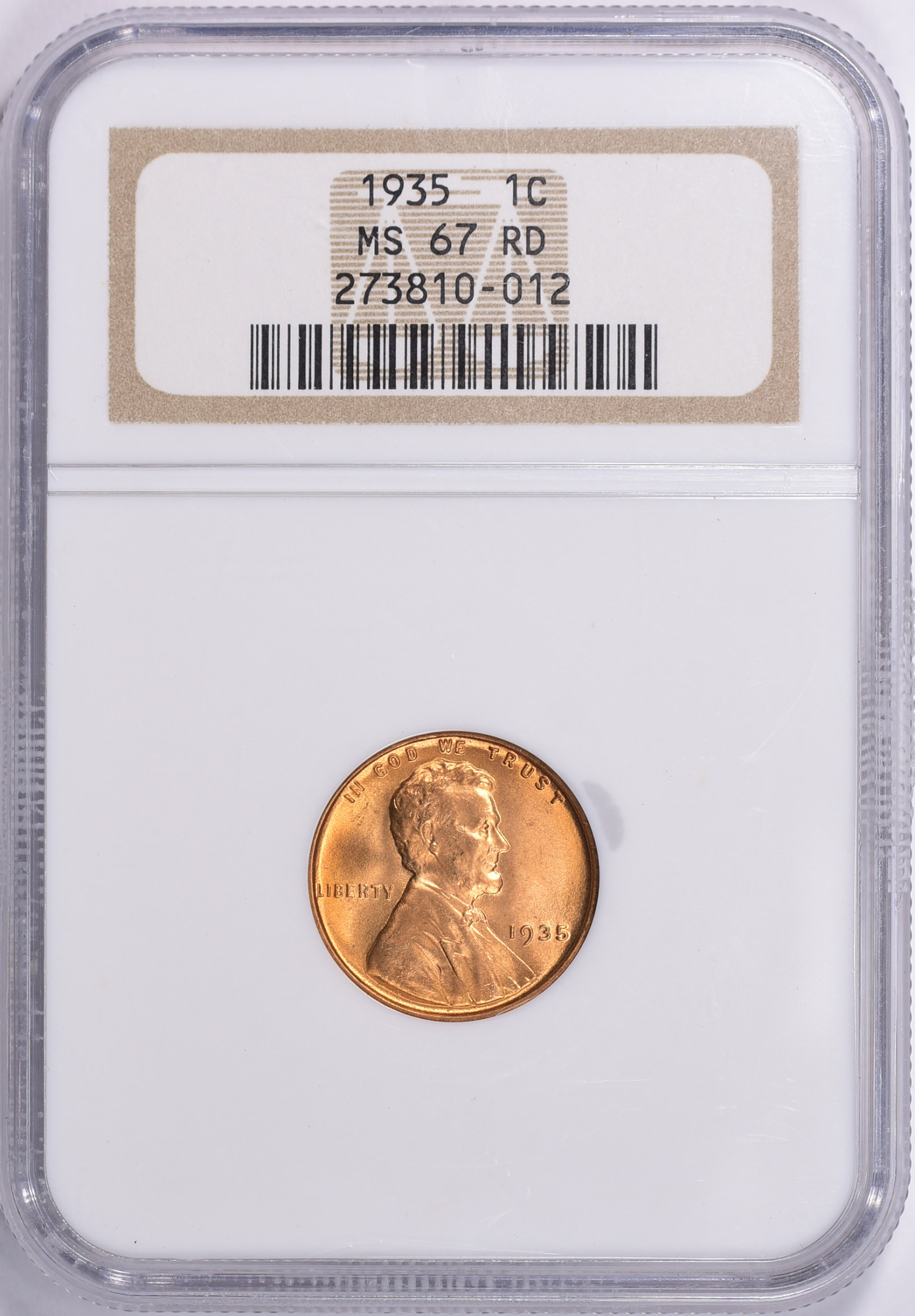 1935 Lincoln Cent NGC MS-67 RD (Item 1625136) | GreatCollections Coin ...