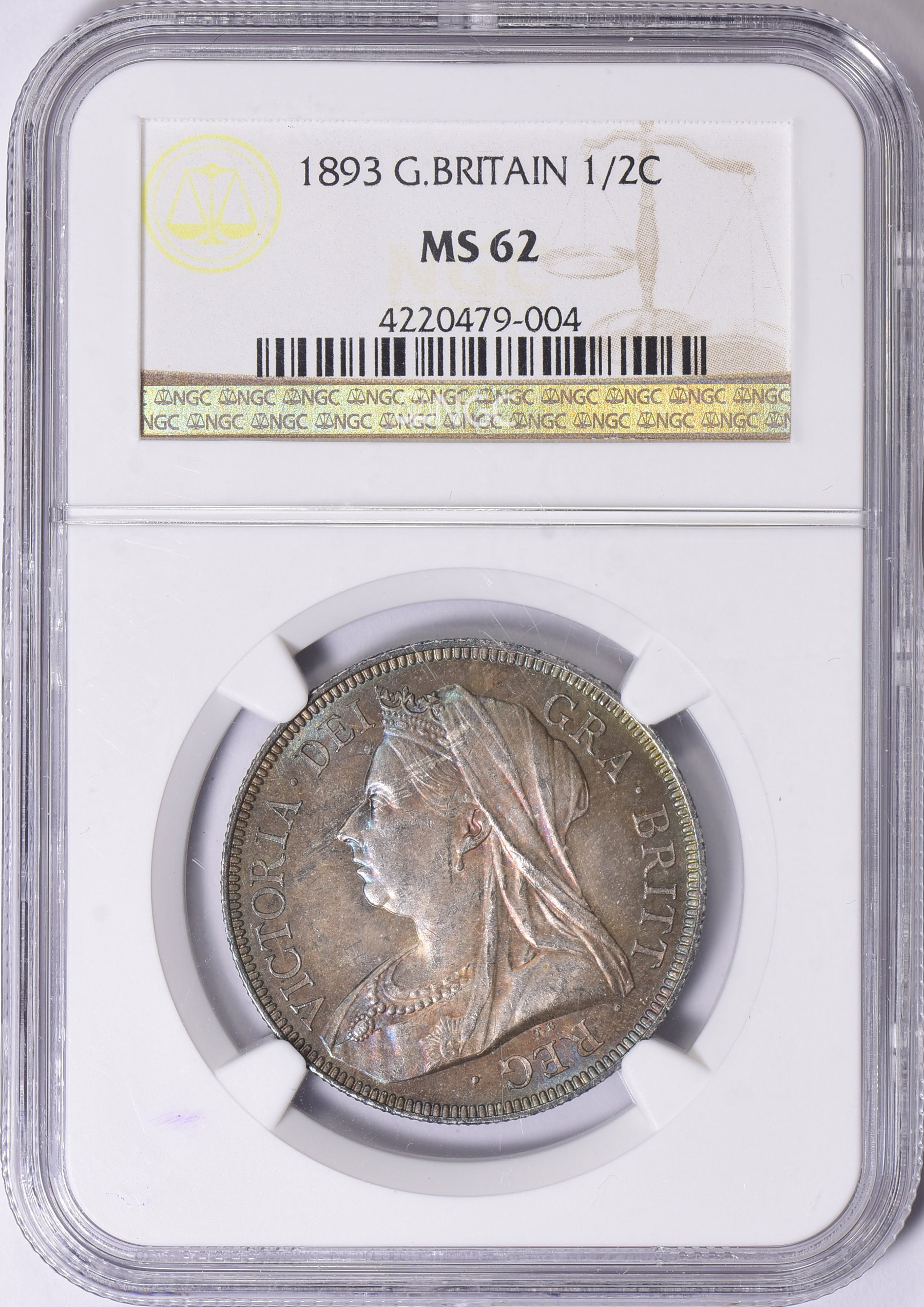 Great Britain 1893 Silver 1/2 Crown KM-782 NGC MS-62 (Toned) (Item ...