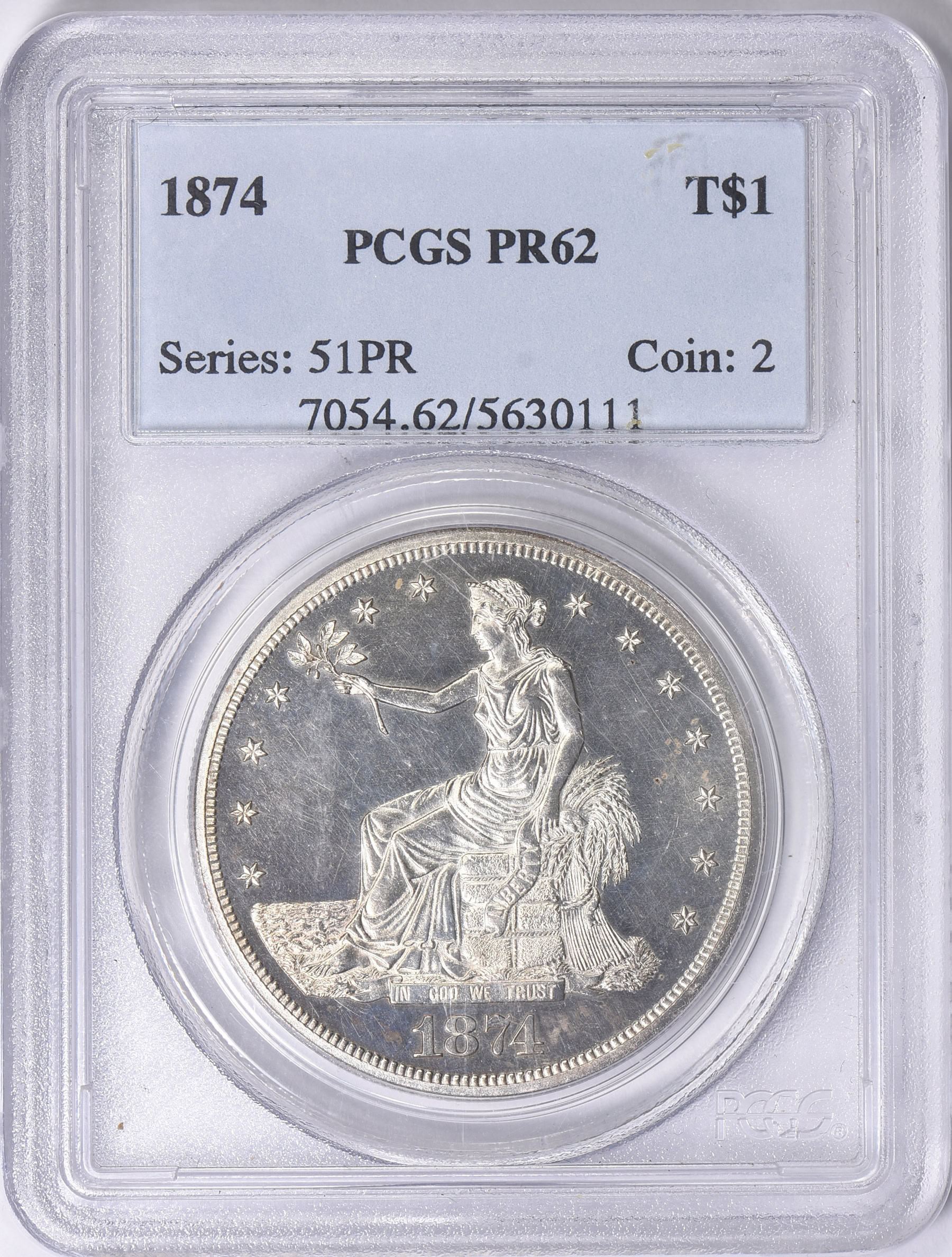 1874 Trade Silver Dollar PCGS Proof-62 (Item 1625943 ...