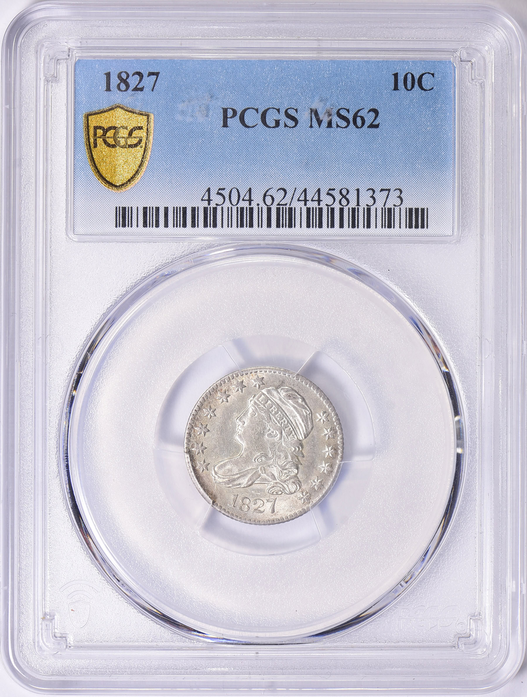 1827 Capped Bust Dime PCGS MS-62 (Item 1625947) | GreatCollections Coin Auctions