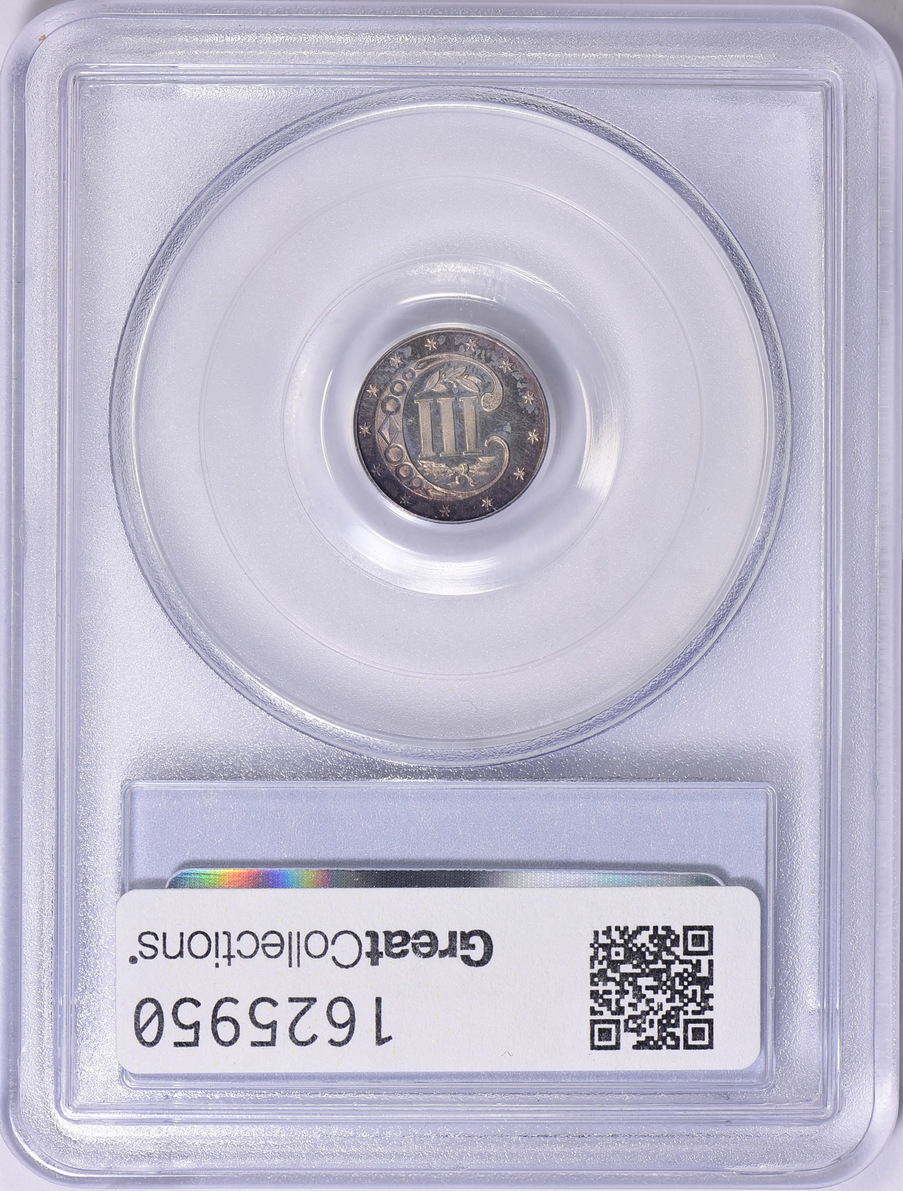 1866 Silver Three-Cent Piece PCGS Proof-63 CAMEO (Toned) (Item 1625950 ...
