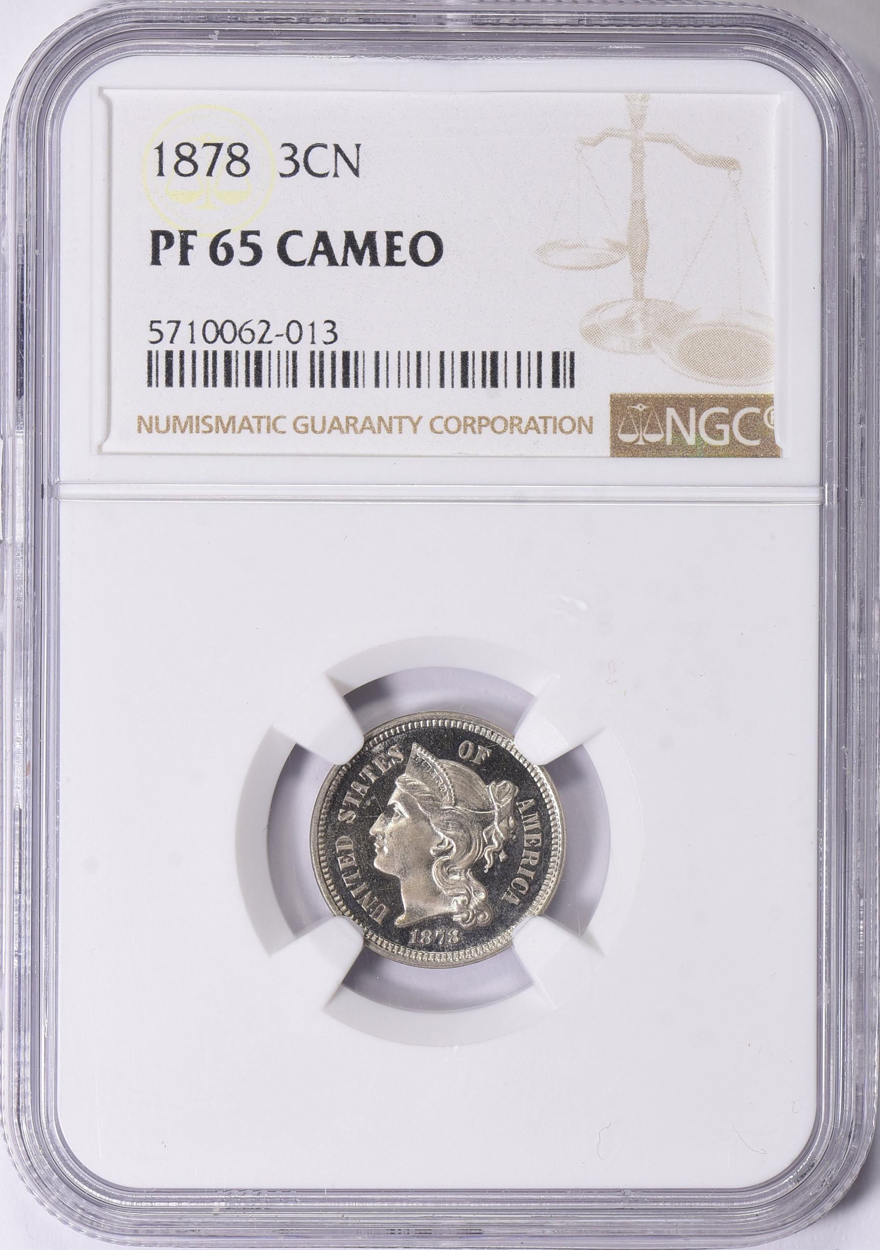 1878 Nickel Three-Cent Piece NGC Proof-65 CAMEO (Item 1625957 ...