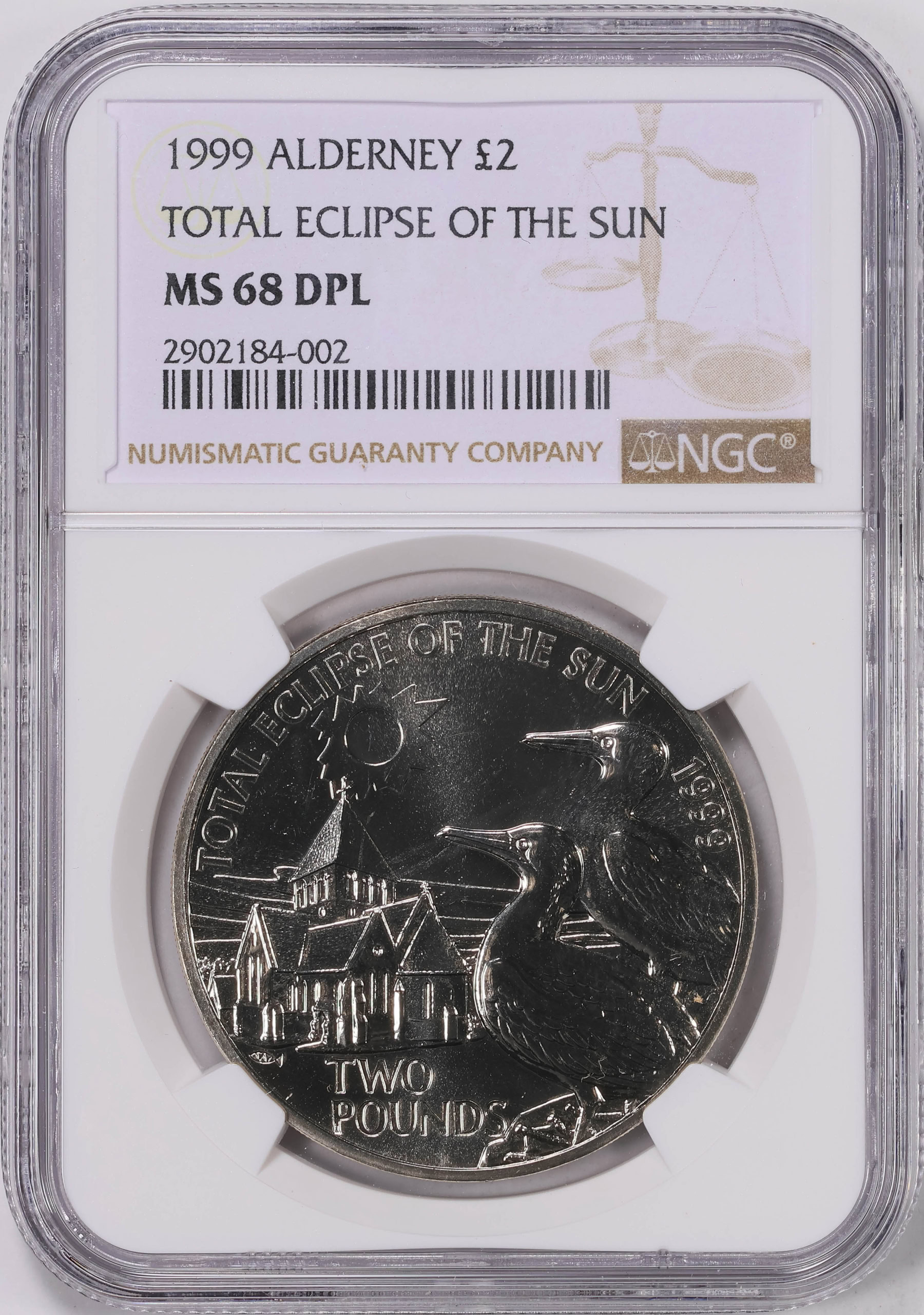 Alderney 1999 £2 Total Eclipse of the Sun KM-18 NGC MS-68 DPL (Item ...