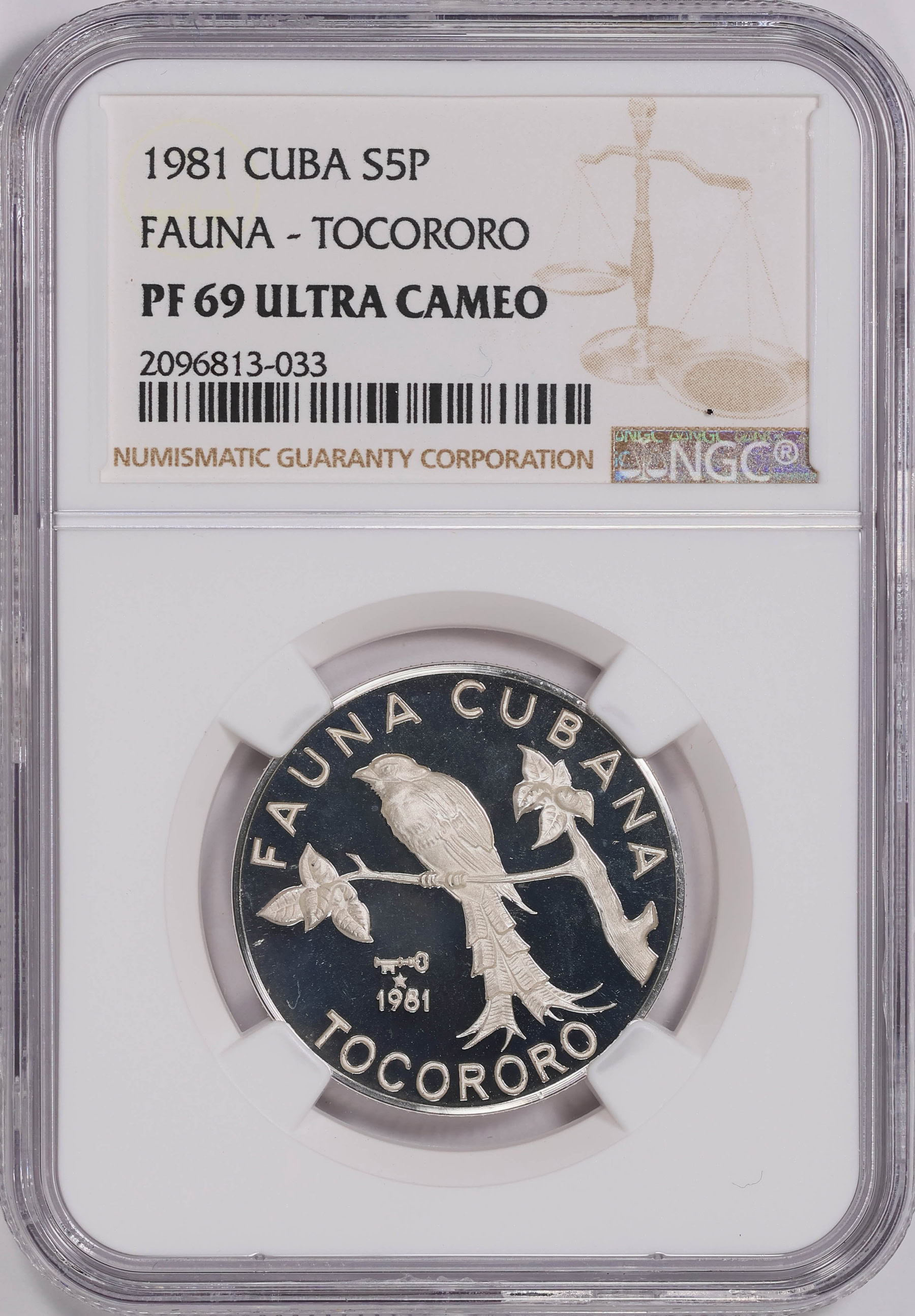 Cuba 1981 Silver 5 Pesos Tocororo KM-82 NGC Proof-69 UC (Item 1626790 ...