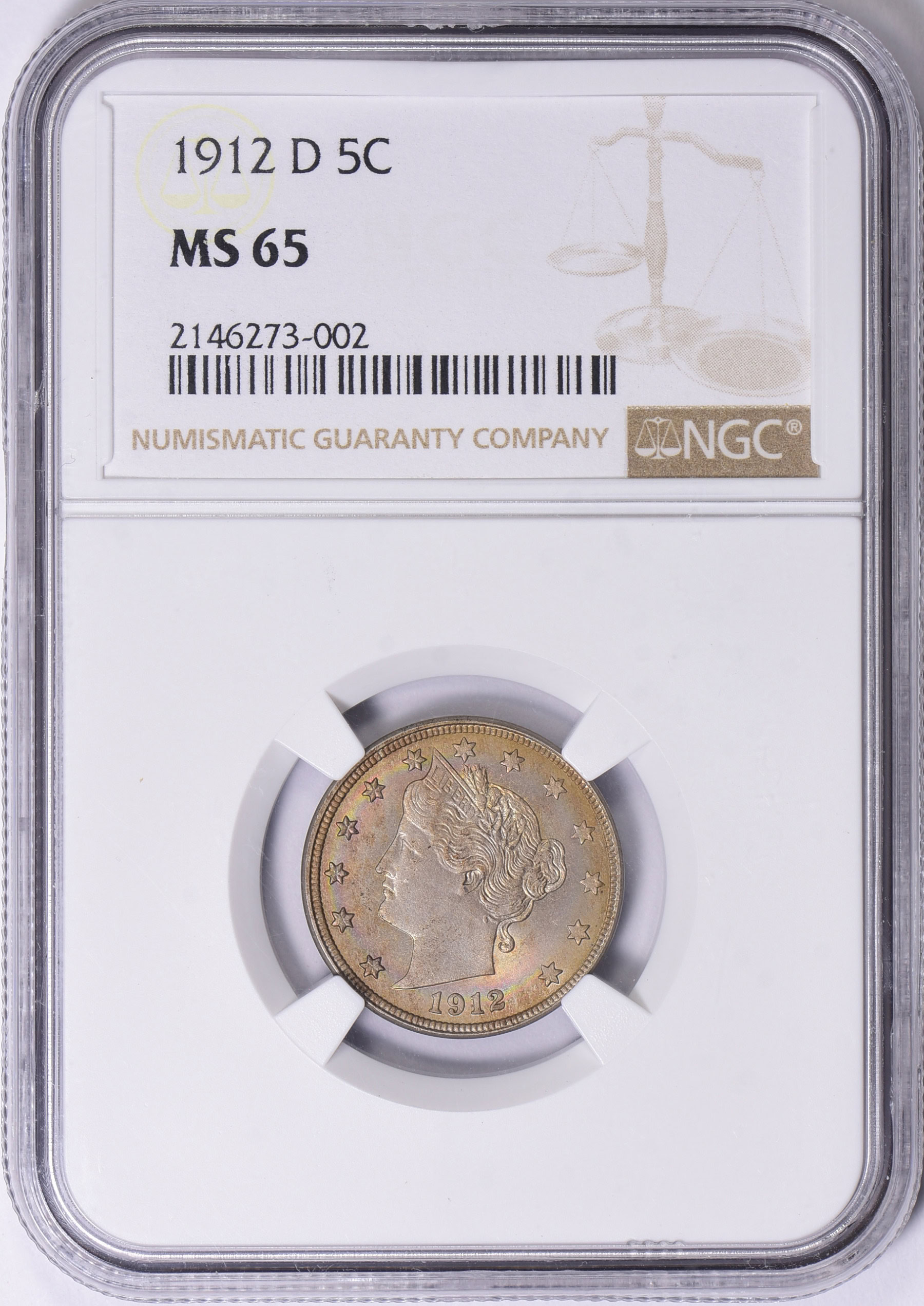 1912-D Liberty Nickel NGC MS-65 (Toned) (Item 1626801) | GreatCollections Coin Auctions