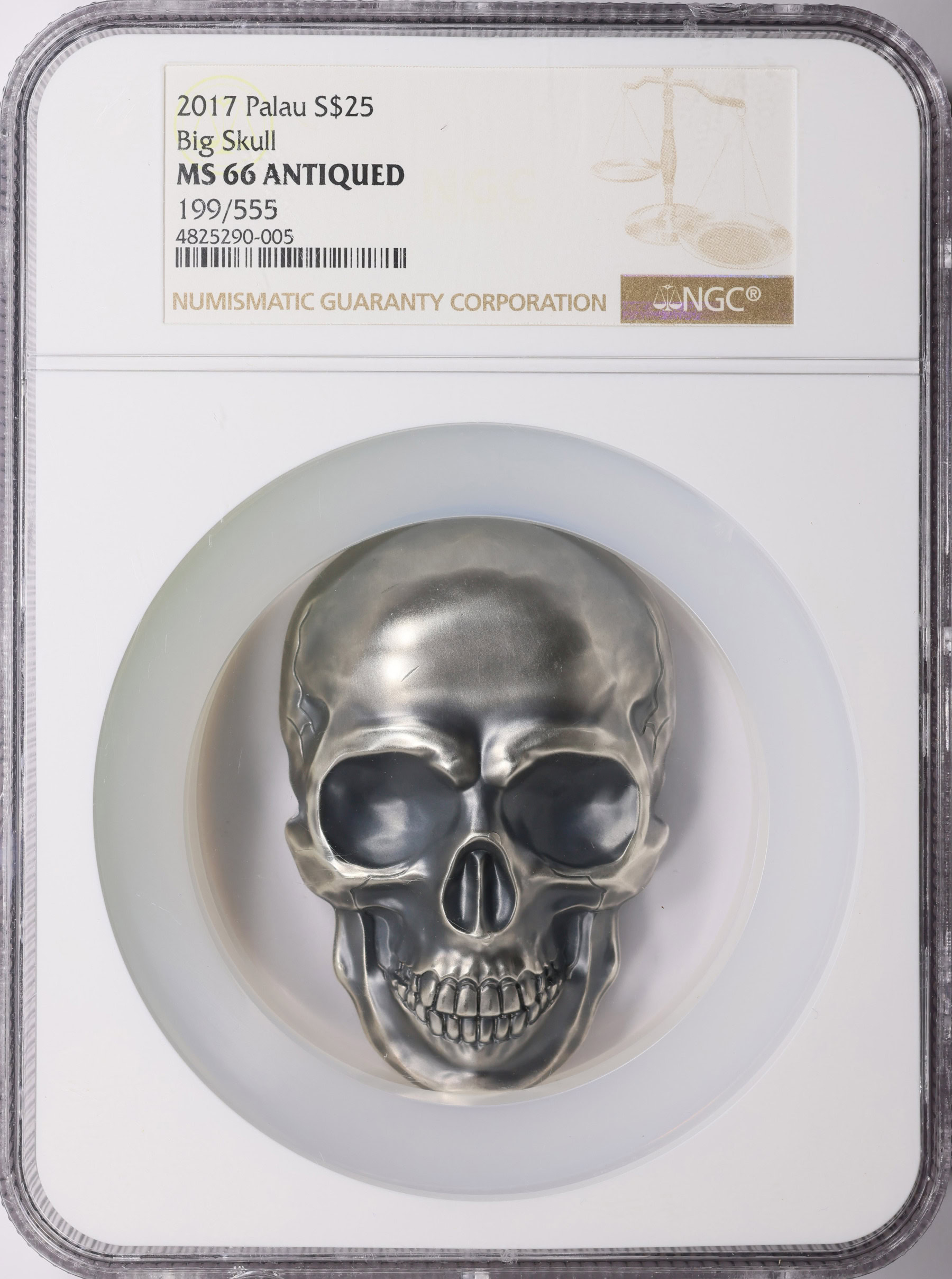 Palau 2017 Silver $25 Big Skull NGC MS-66 (ASW = 16.06 oz.) (Item ...