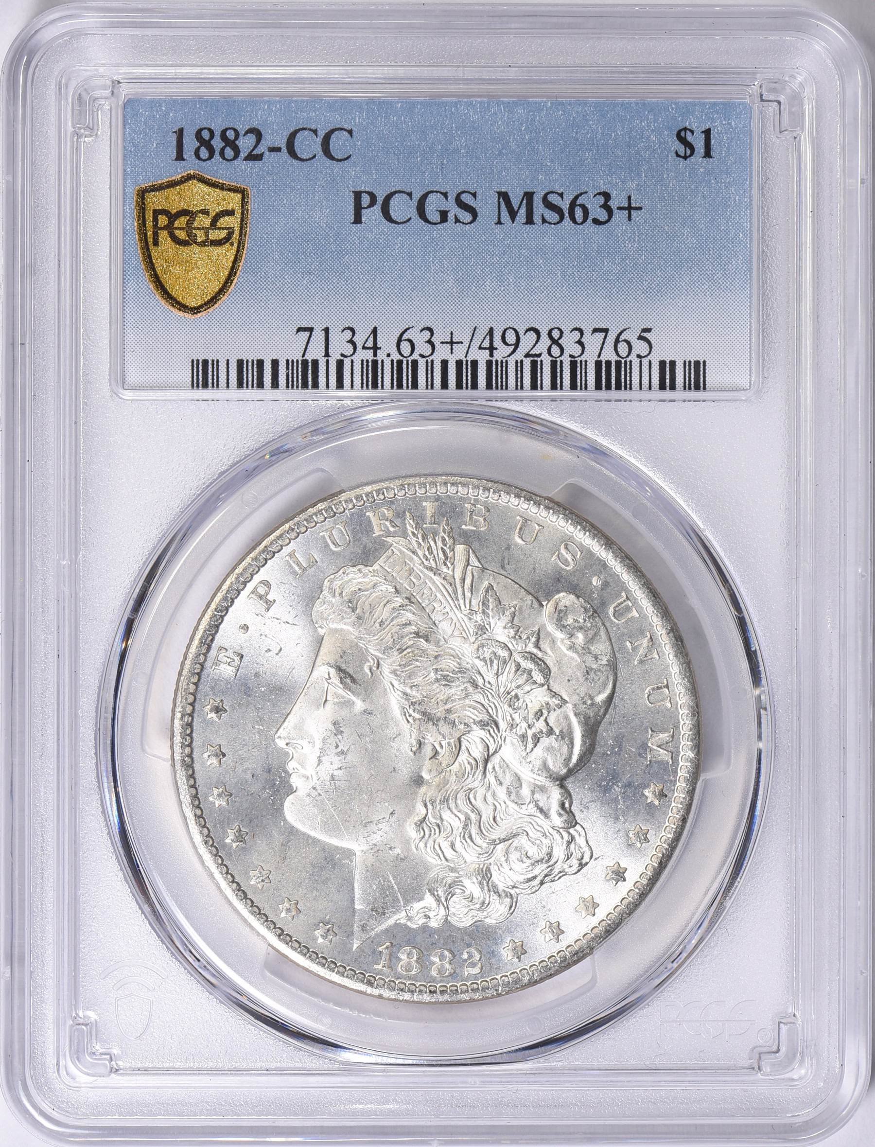 1882-CC Morgan Silver Dollar PCGS MS-63+ (Item 1627381) | GreatCollections Coin Auctions