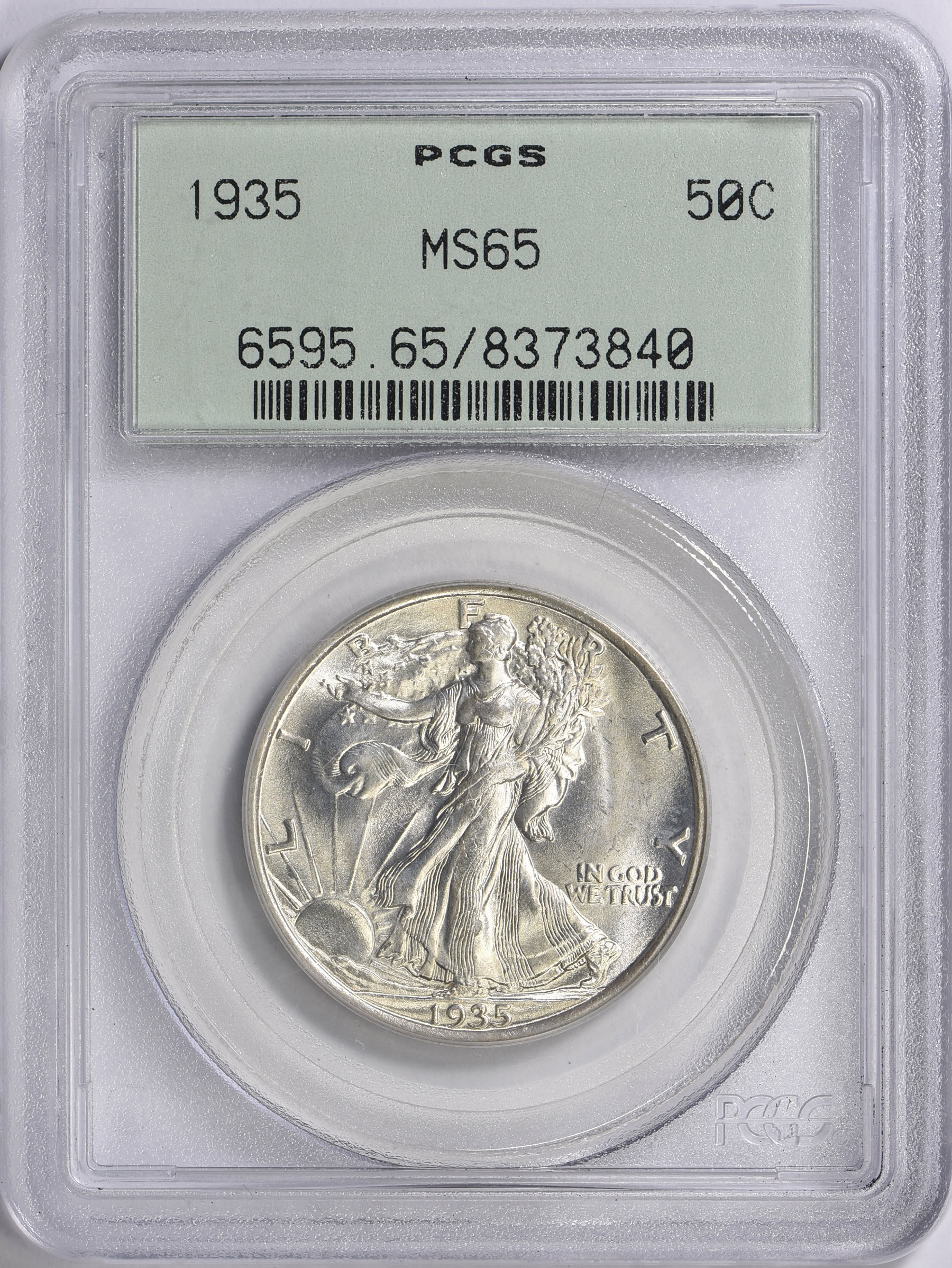 1935 Walking Liberty Half Dollar PCGS MS-65 OGH (Item 1627425) | GreatCollections Coin Auctions