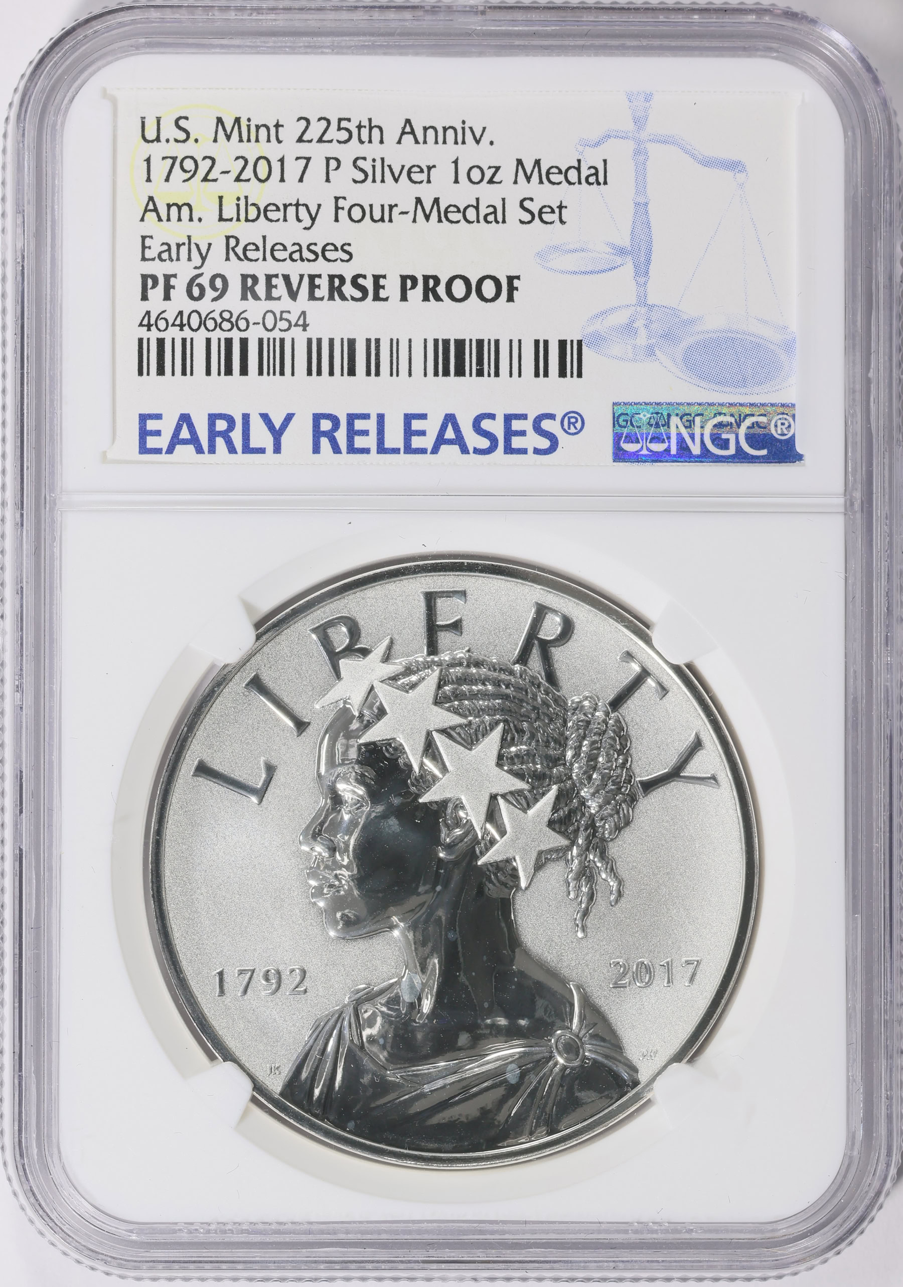 2017-P American Liberty Silver Medal 225th Anniversary Reverse Proof ...