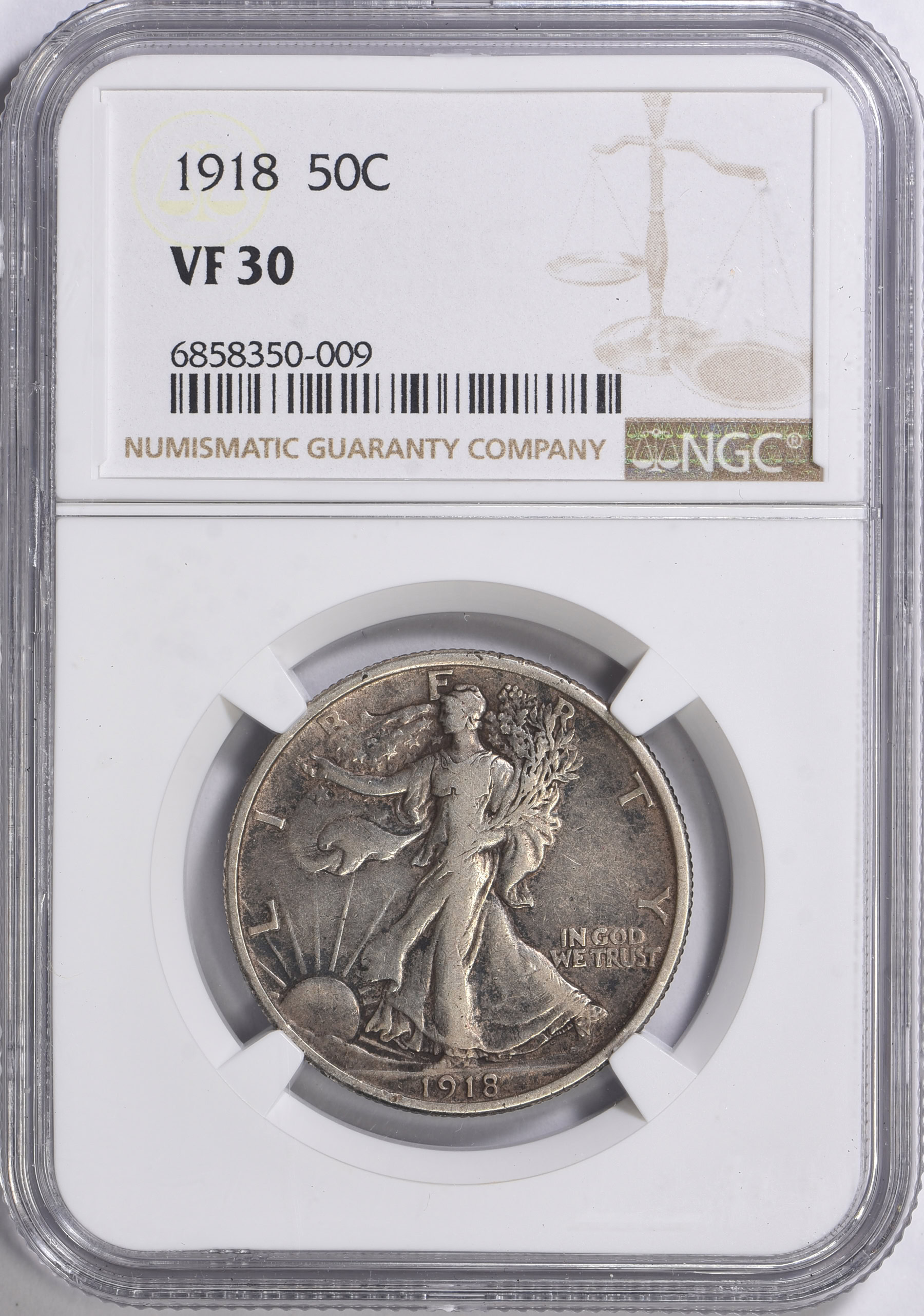 1918 Walking Liberty Half Dollar NGC VF-30 (Item 1627618) | GreatCollections Coin Auctions