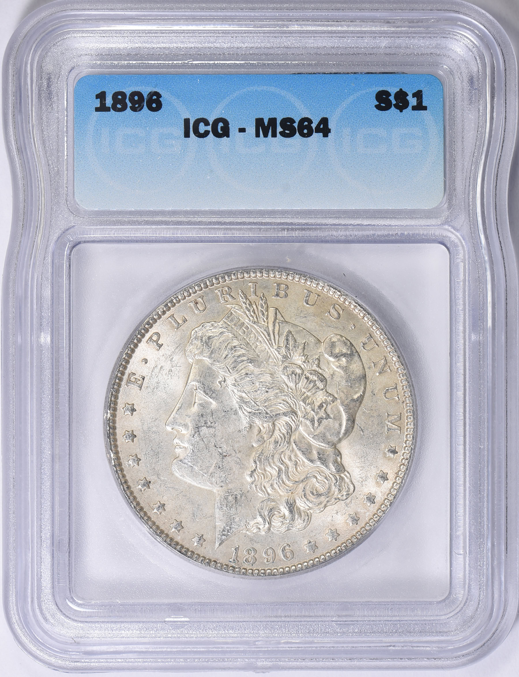 1896 Morgan Silver Dollar ICG MS-64 (Item 1627935) | GreatCollections ...