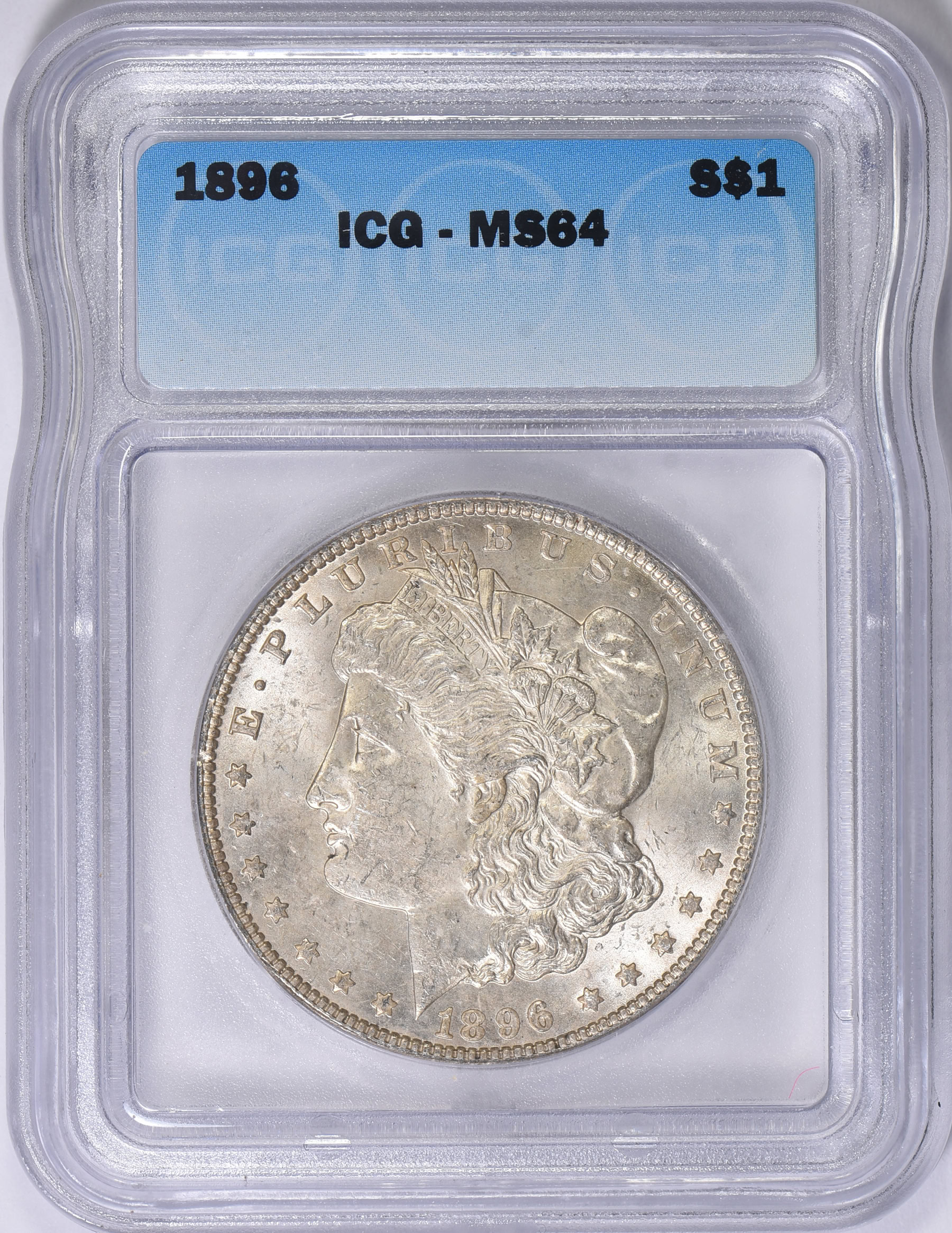 1896 Morgan Silver Dollar ICG MS-64 (Item 1627956) | GreatCollections ...