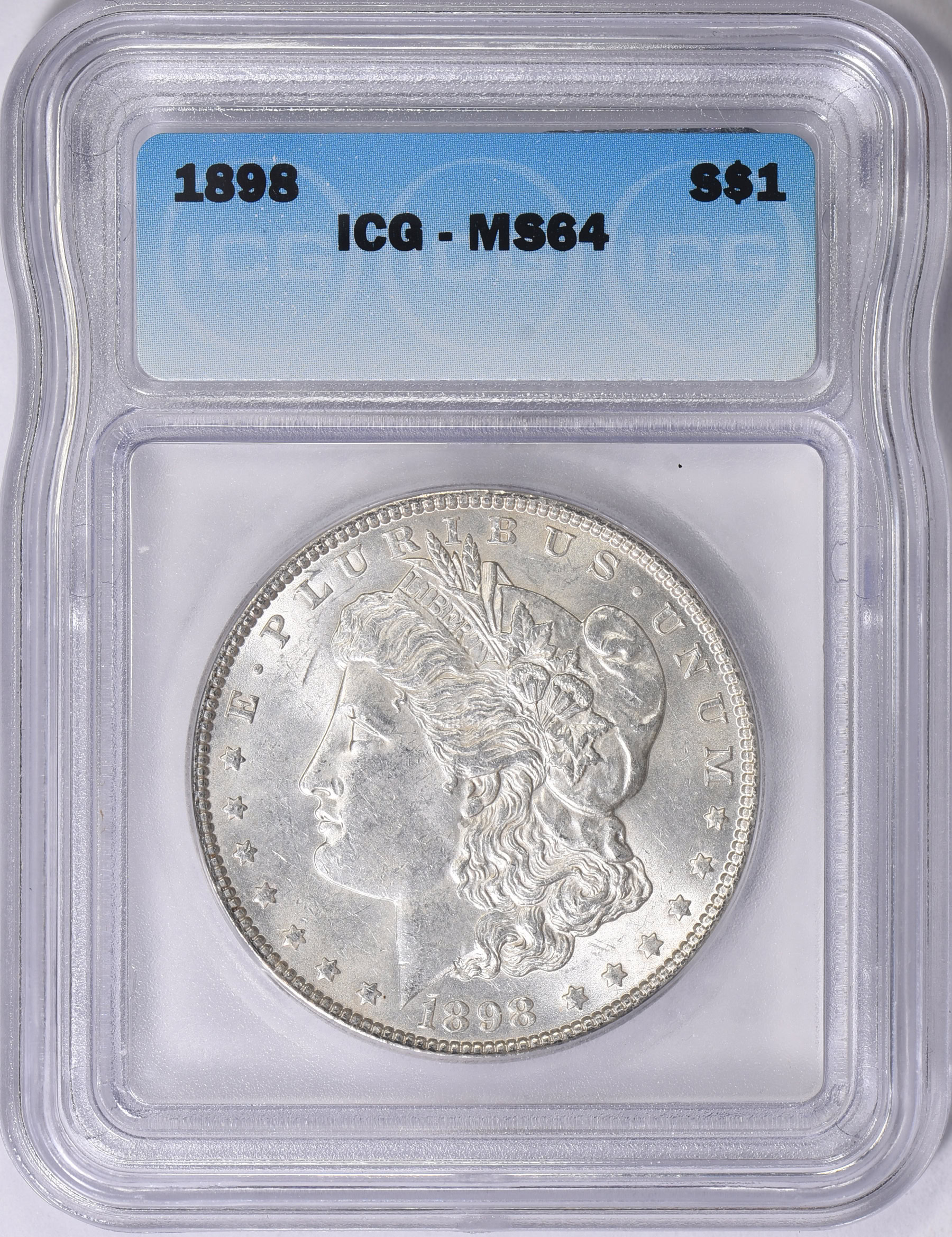 1898 Morgan Silver Dollar ICG MS-64 (Item 1627986) | GreatCollections ...