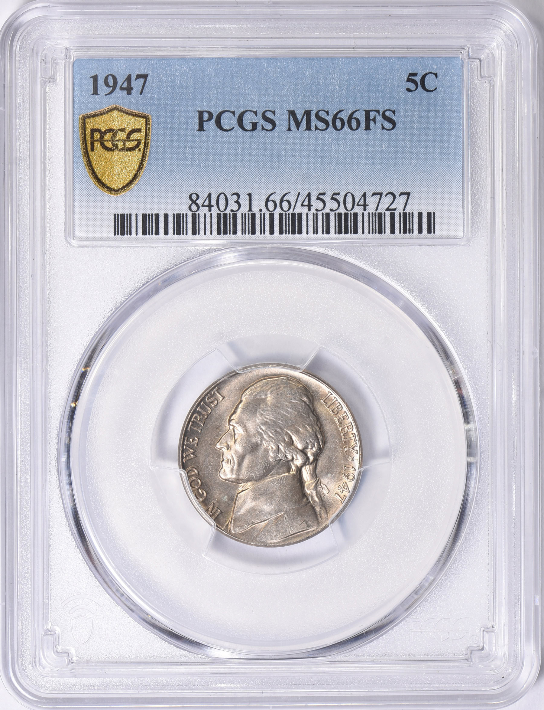 1947 Jefferson Nickel PCGS MS-66 FS (Item 1628476) | GreatCollections ...