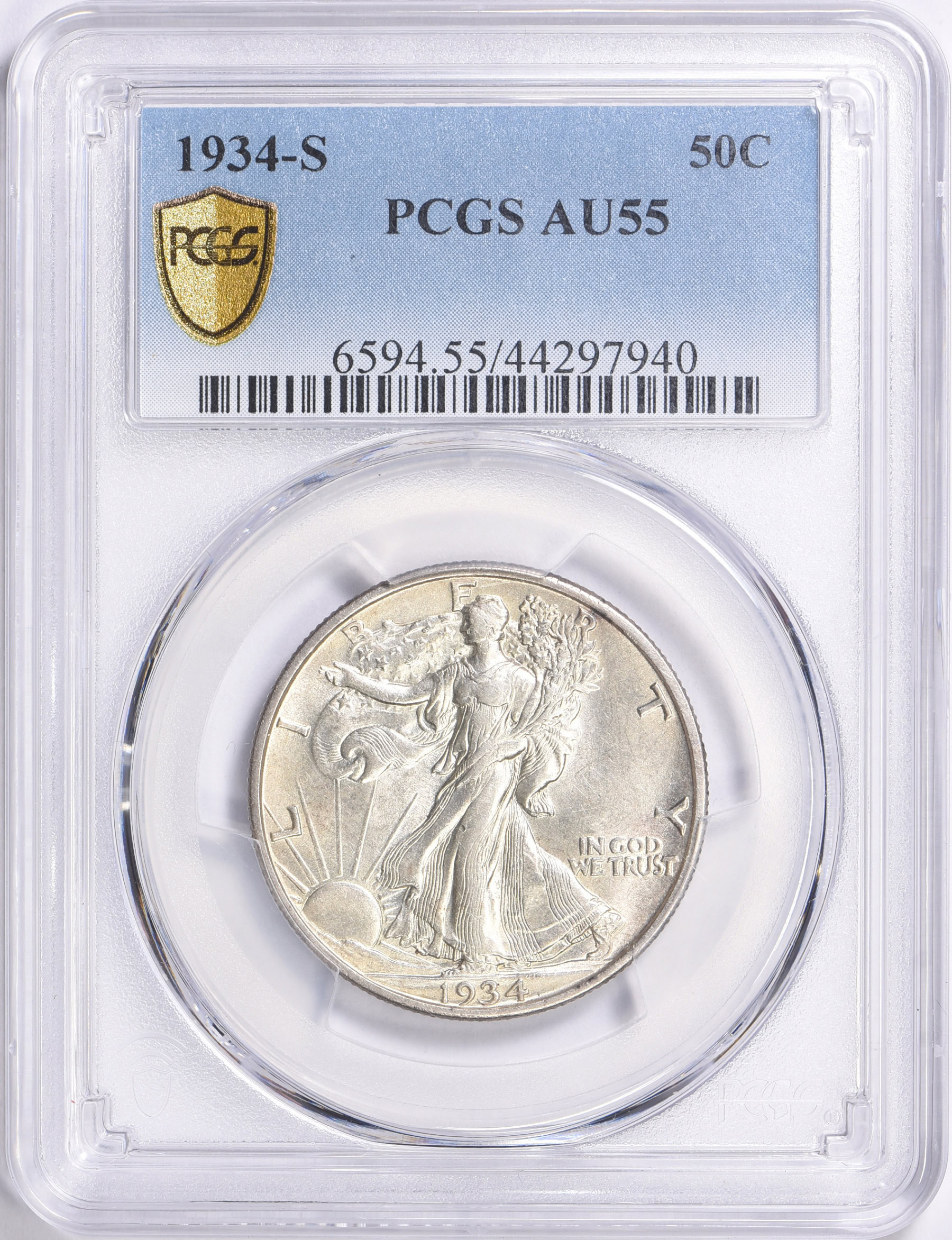 1934-S Walking Liberty Half Dollar PCGS AU-55 (Item 1628489) | GreatCollections Coin Auctions