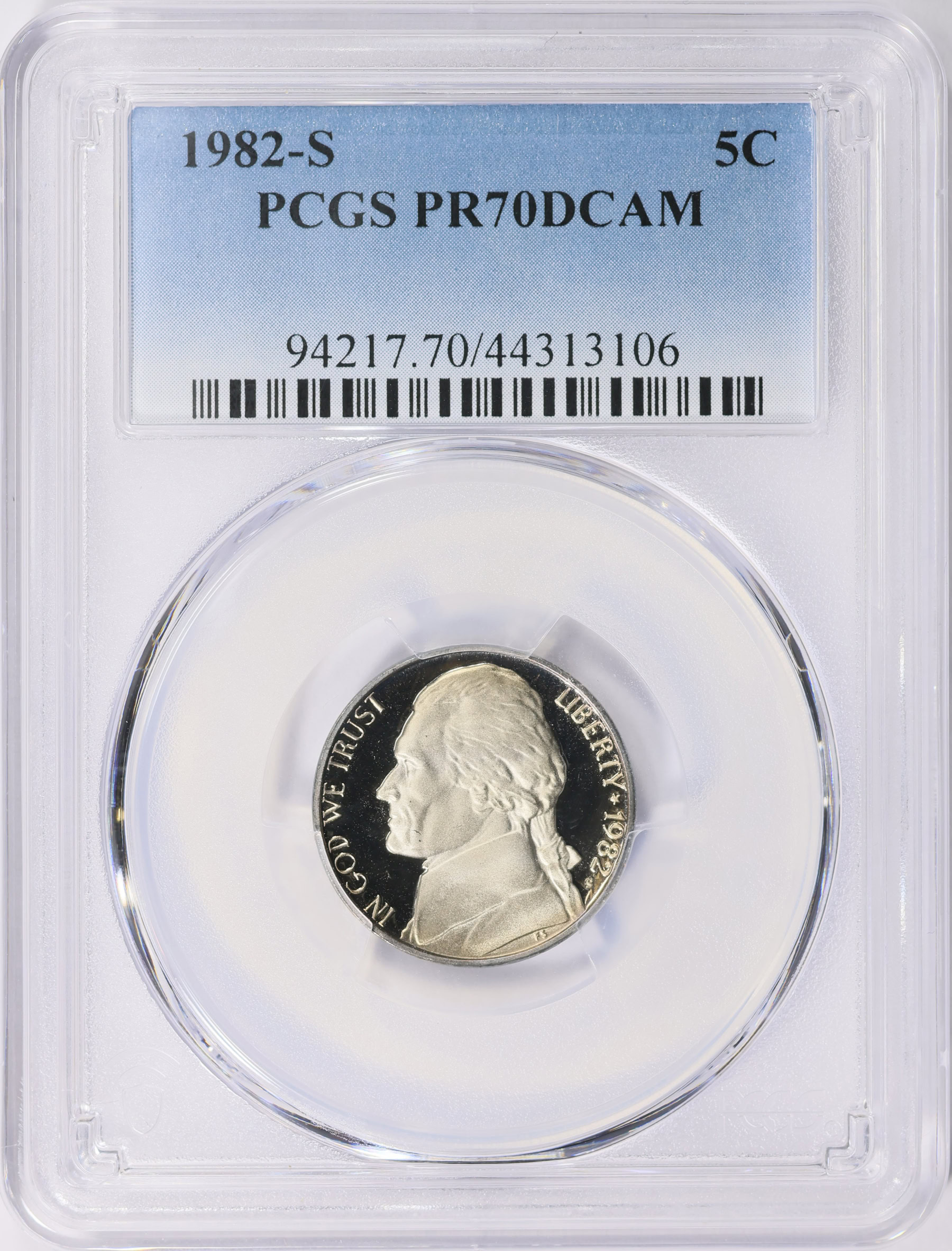 1982-S Jefferson Nickel PCGS Proof-70 DCAM (Item 1628641 ...
