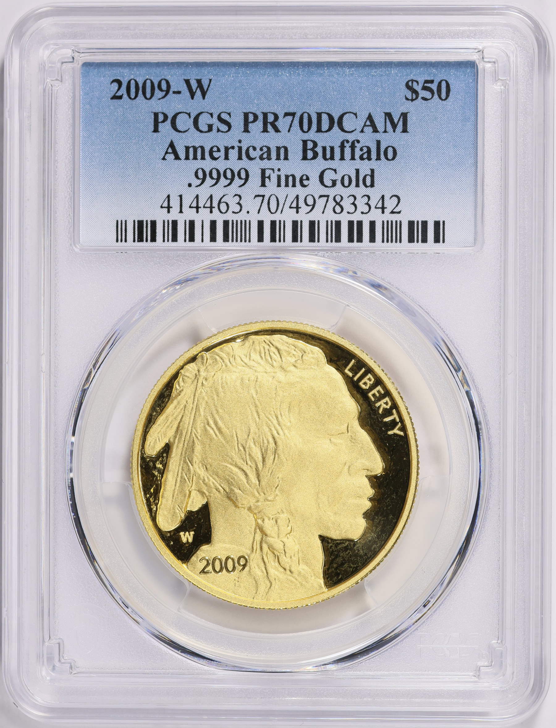 2009-W $50 One-Ounce Gold American Buffalo PCGS Proof-70 DCAM (Item 1628852) | GreatCollections ...
