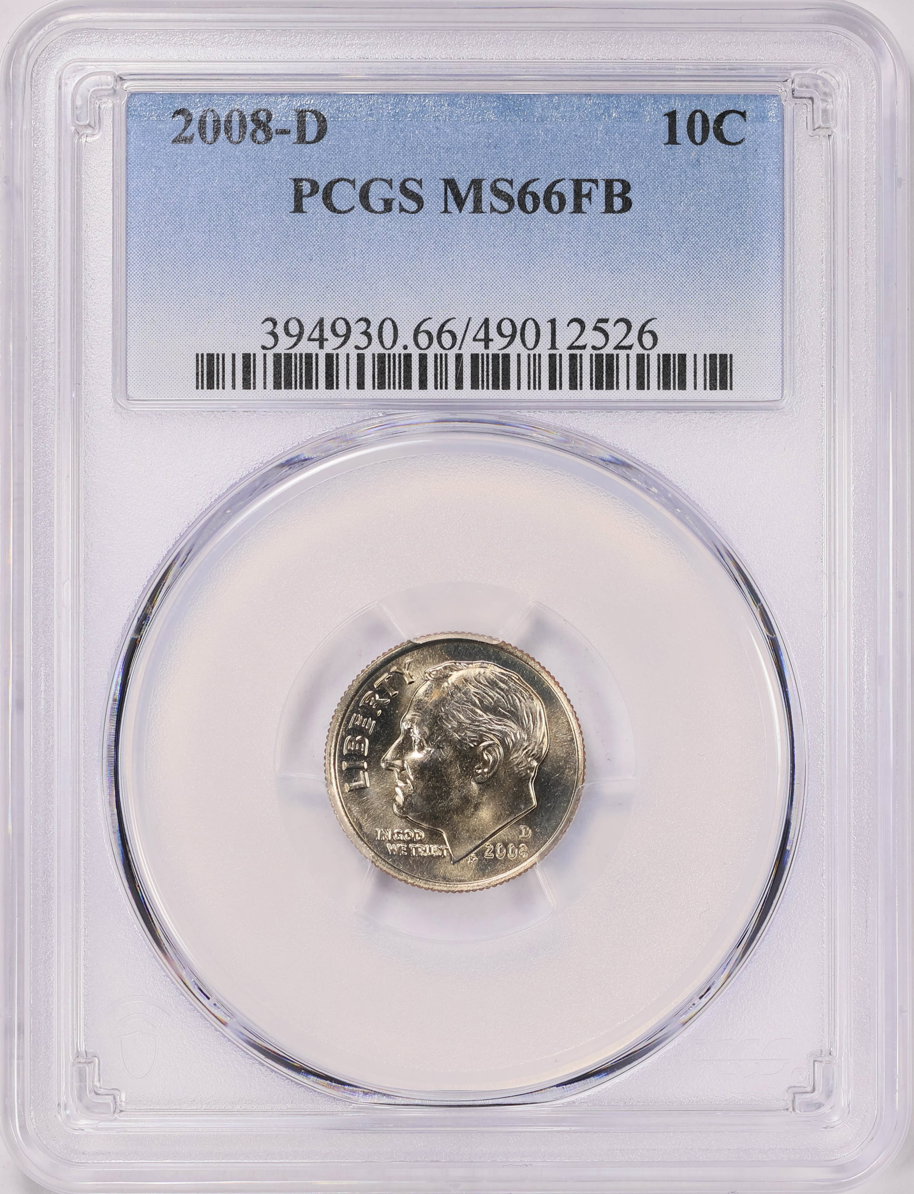 2008-D Roosevelt Dime PCGS MS-66 FB (Item 1628991) | GreatCollections ...