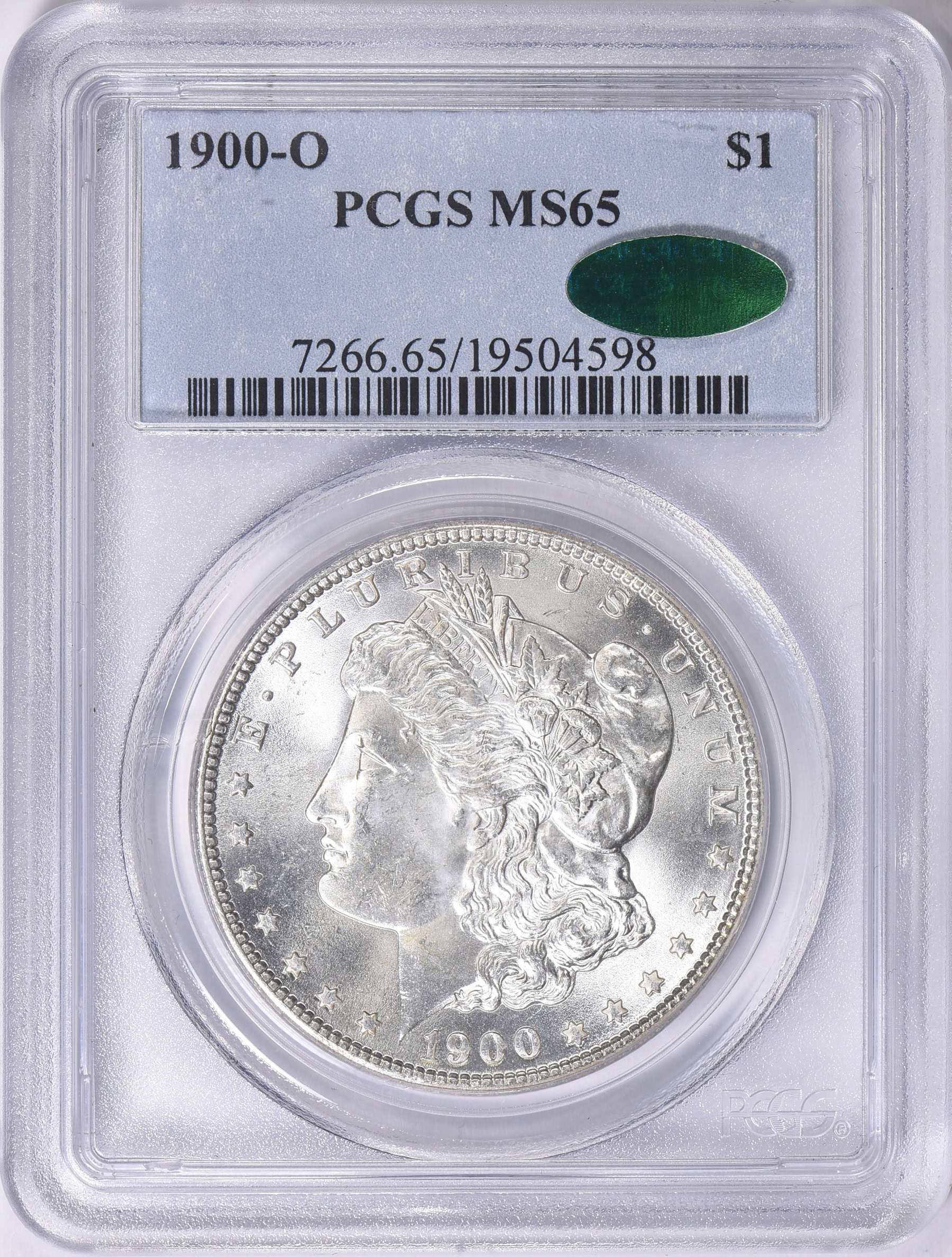 1900-O Morgan Silver Dollar PCGS MS-65 (CAC Green) (Item 1629766) | GreatCollections Coin Auctions
